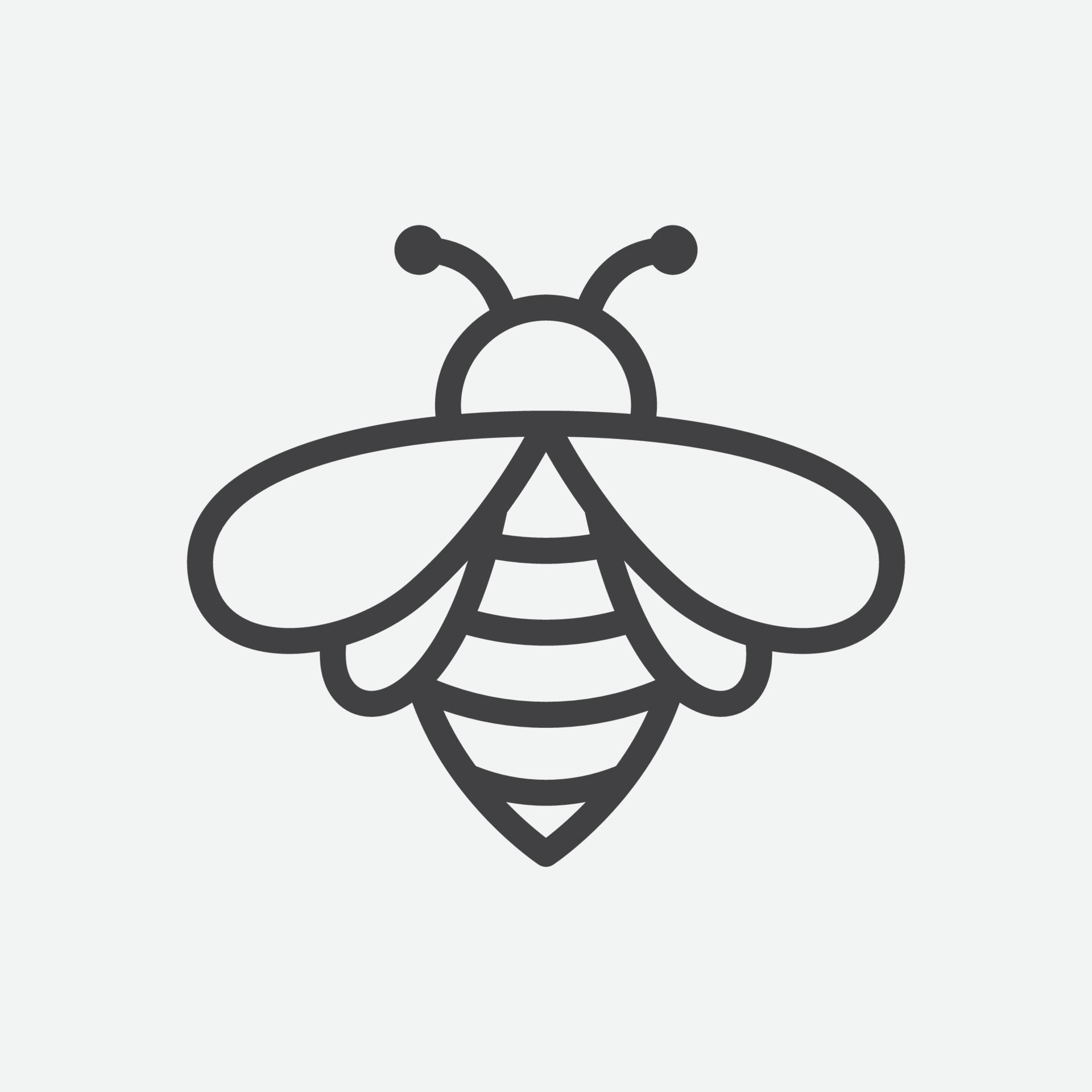Honey Bee icon. Bee Symbol . Vector silhouette of a honey bee sign ... Honey Bee icon. Bee Symbol . Vector silhouette of a honey bee sign ...