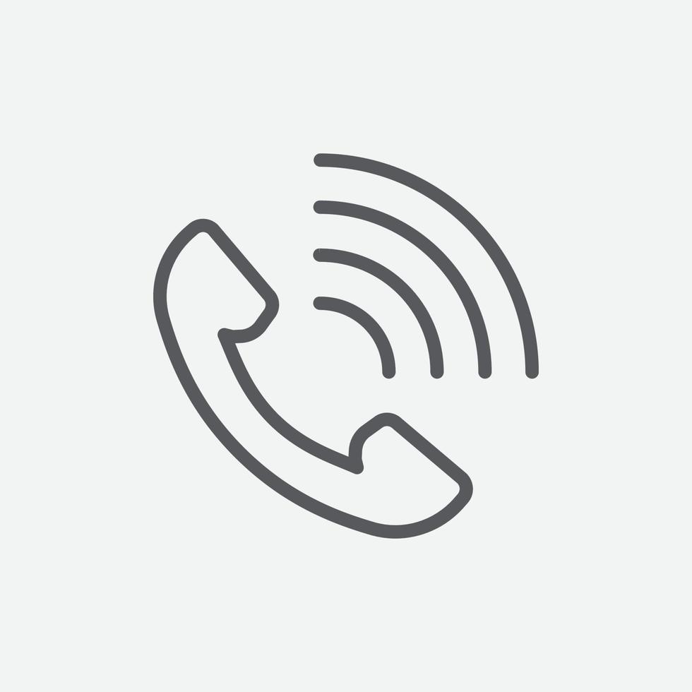 Phone Icon In Trendy Flat Style Isolated On Grey Background. Telephone