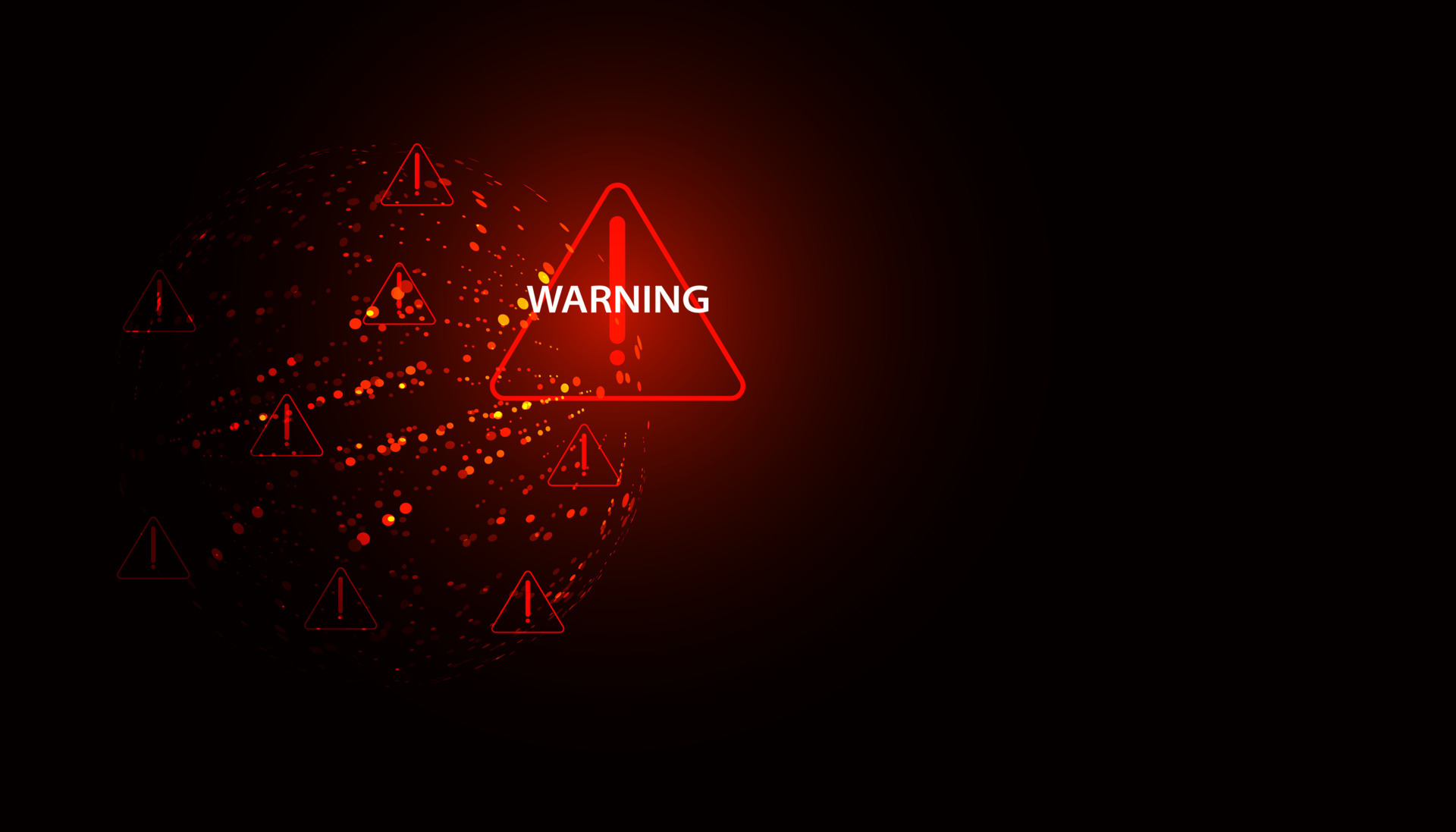 Abstract red warning symbol on circle background for warning disaster ... Abstract red warning symbol on circle background for warning disaster ...