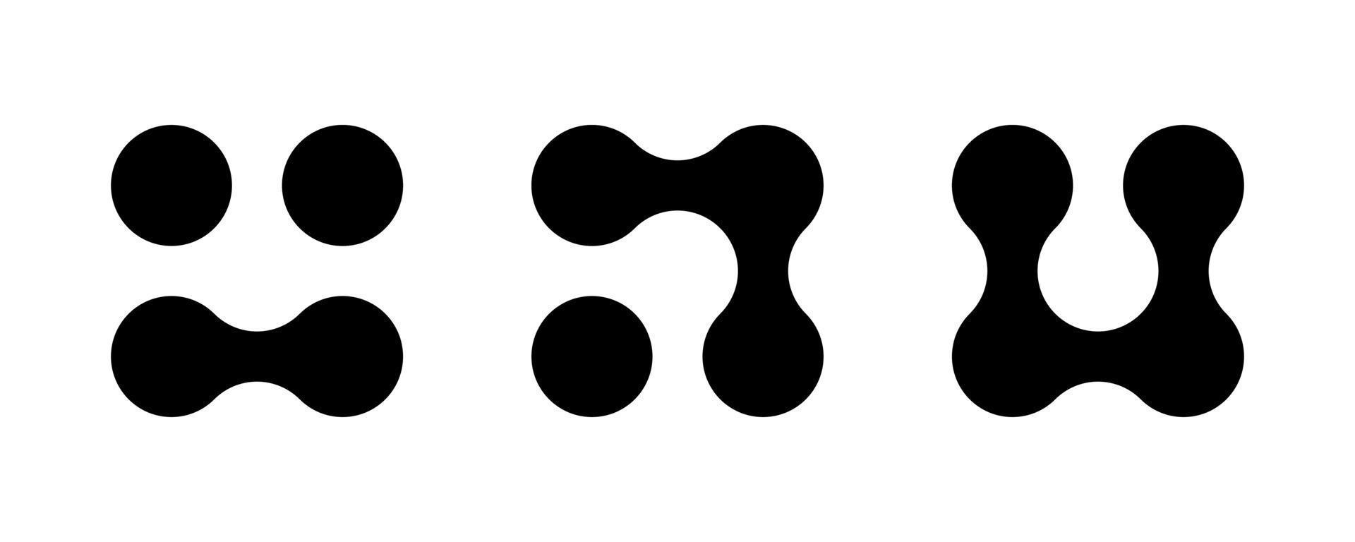 Connected dots icon. Circles pattern sign. Integration symbol. Abstract point movement ...