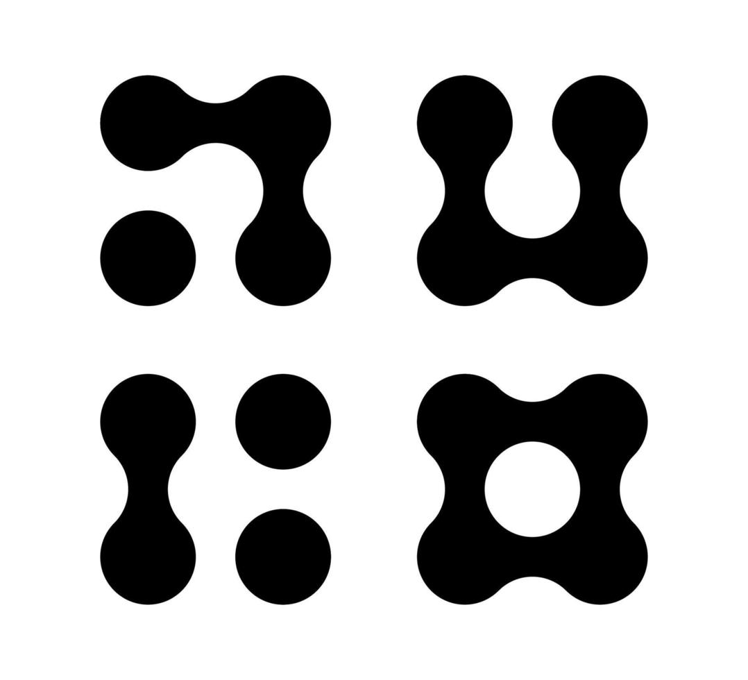 Connected dots icon. Circles pattern sign. Integration symbol. Abstract point movement ...