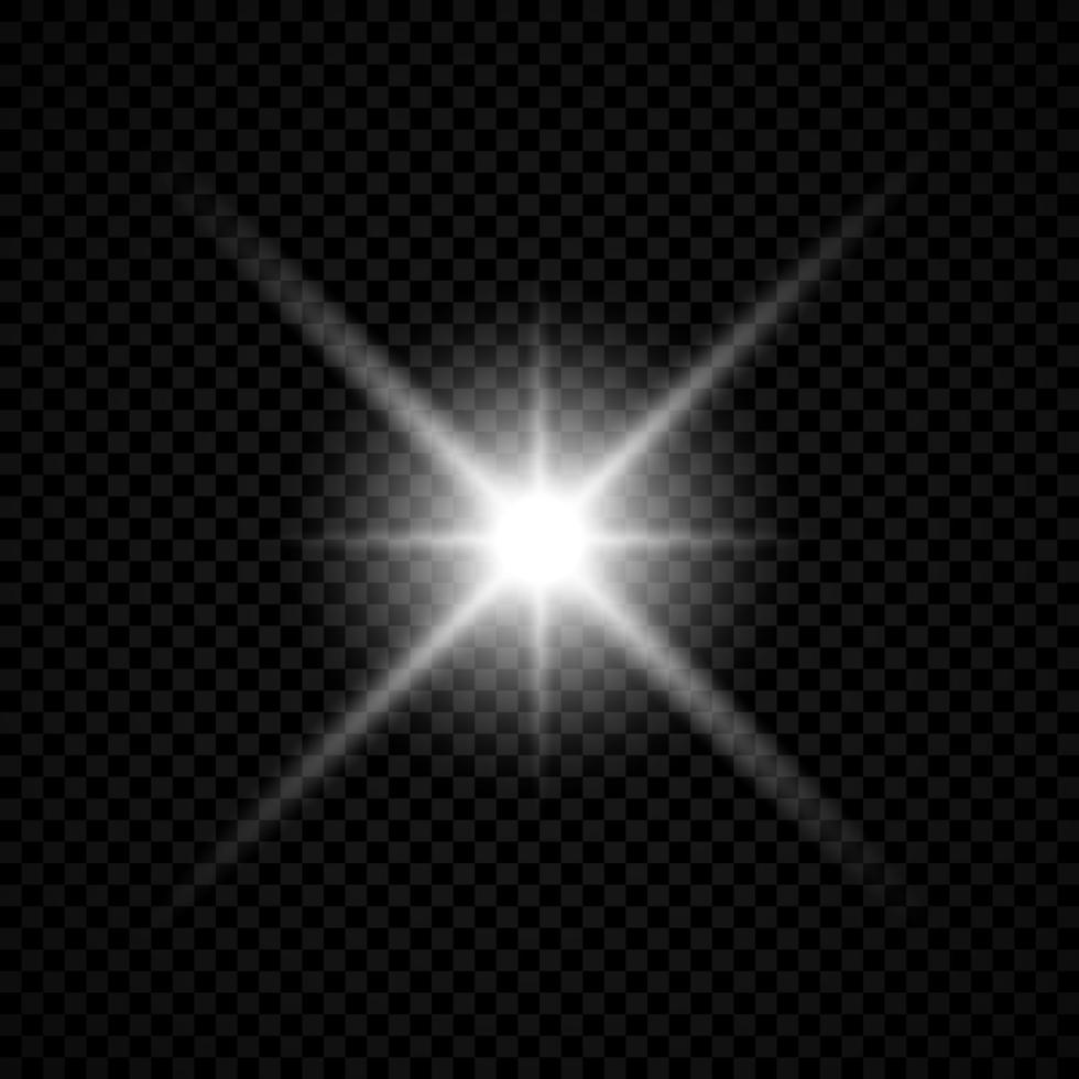 Light effect of lens flares. White glowing lights starburst effects with sparkles. Vector ...