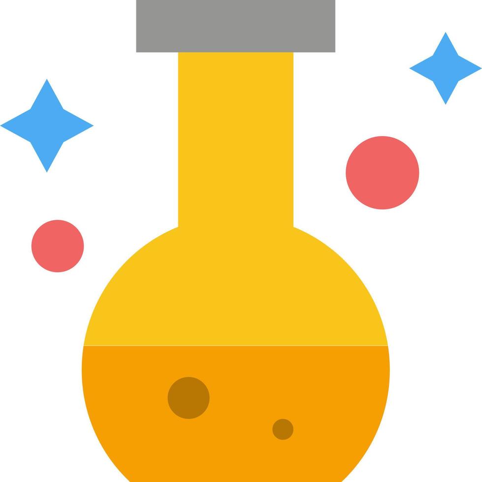Tube Flask Lab Test Flat Color Icon Vector Icon Banner Template