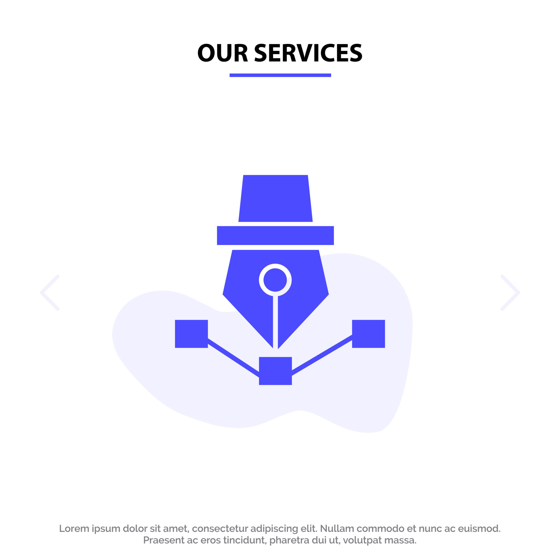 Our Services Pen Drawing Art Design Draw Solid Glyph Icon Web Card