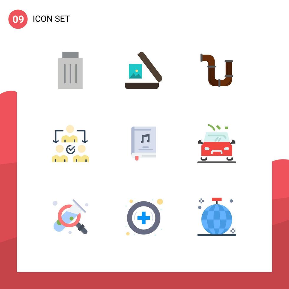 9 Thematic Vector Flat Colors And Editable Symbols Of Book Distribution Plumber Delegating