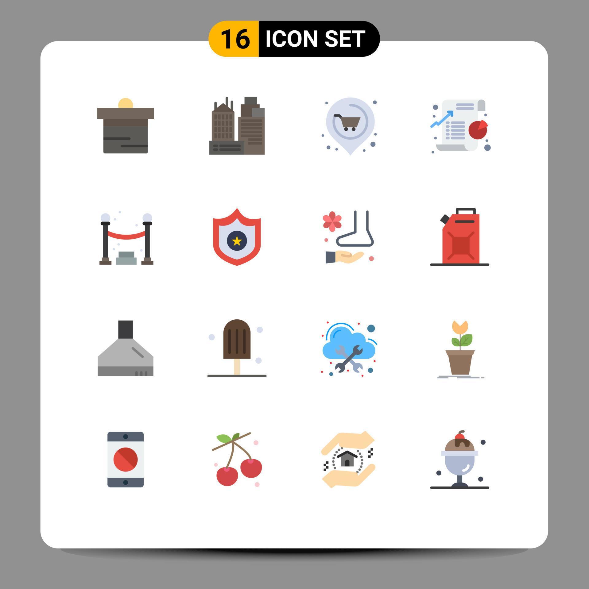 16 Universal Flat Color Signs Symbols of queue pie location graph ...