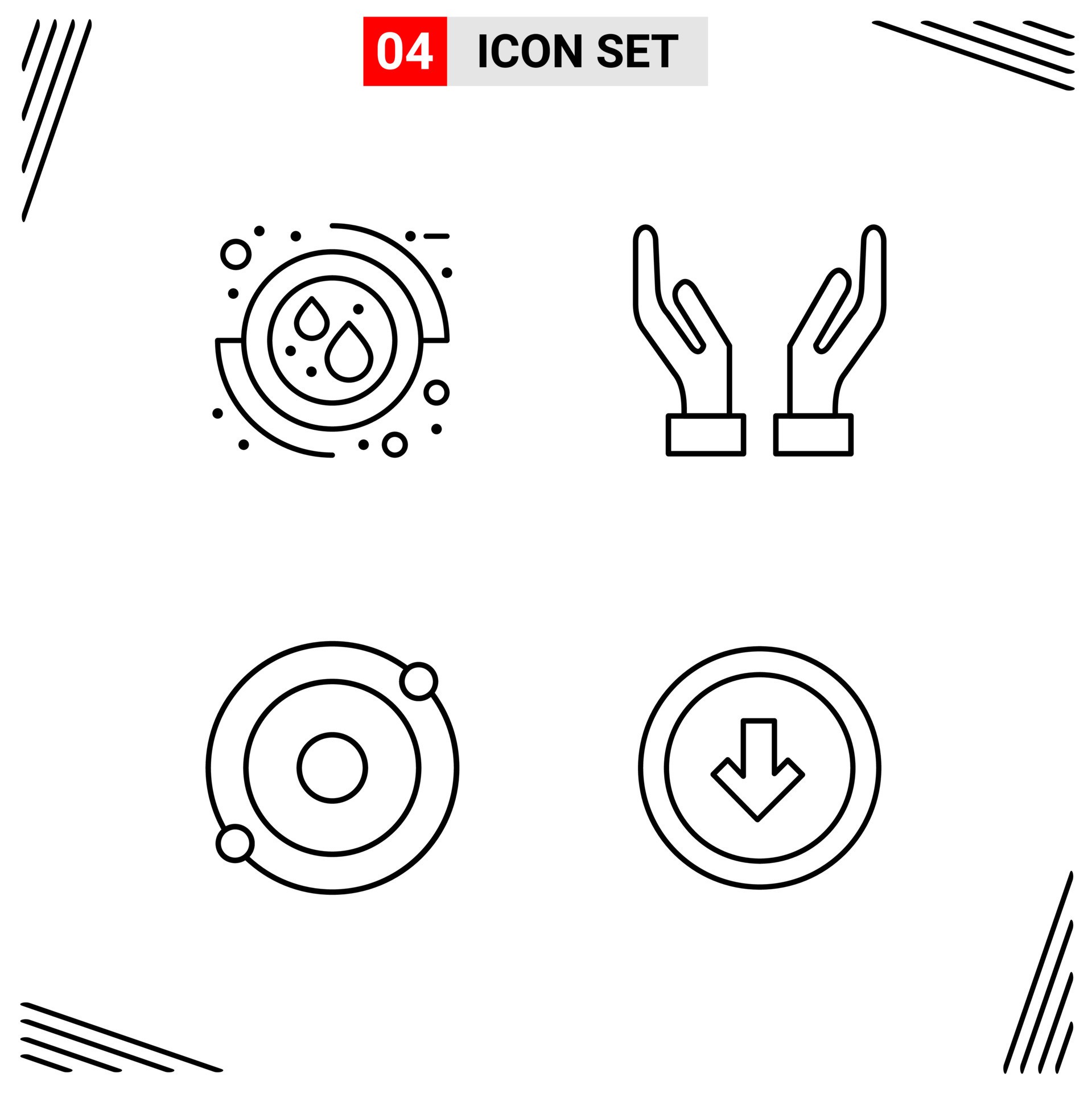4 Icons Line Style Grid Based Creative Outline Symbols For Website Design Simple Line Icon Signs