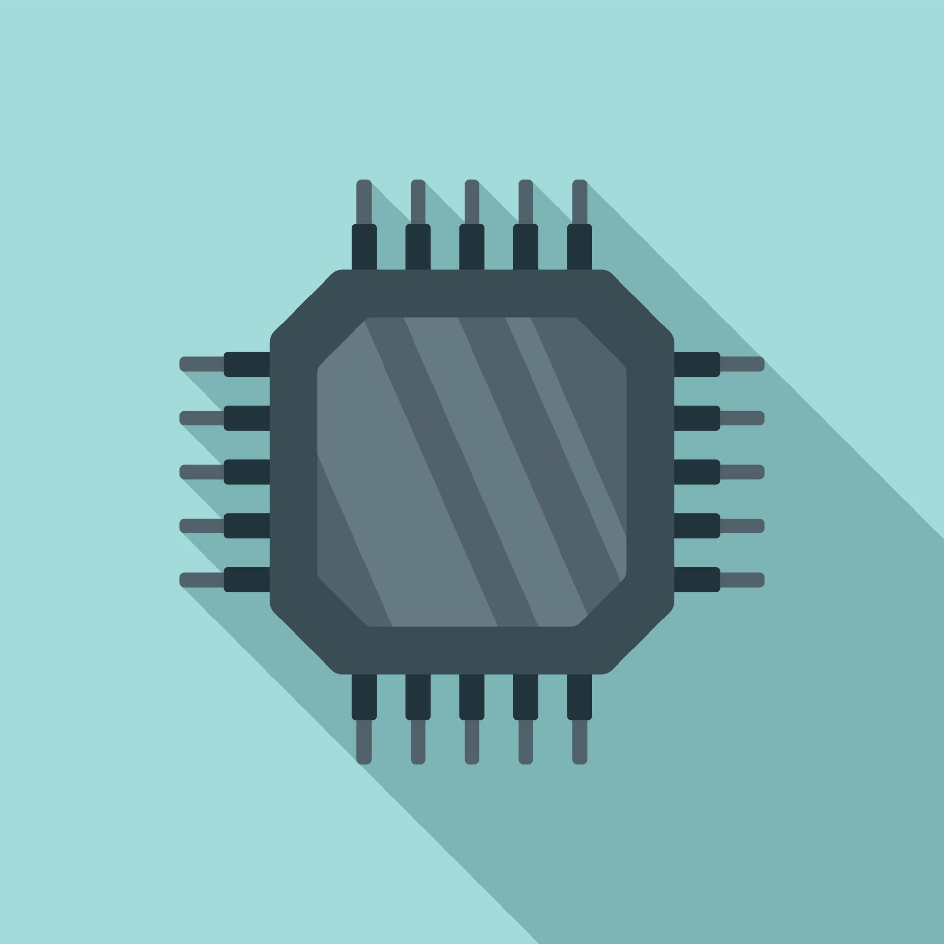 Data cpu icon flat vector. Digital computer 14933461 Vector Art at Vecteezy