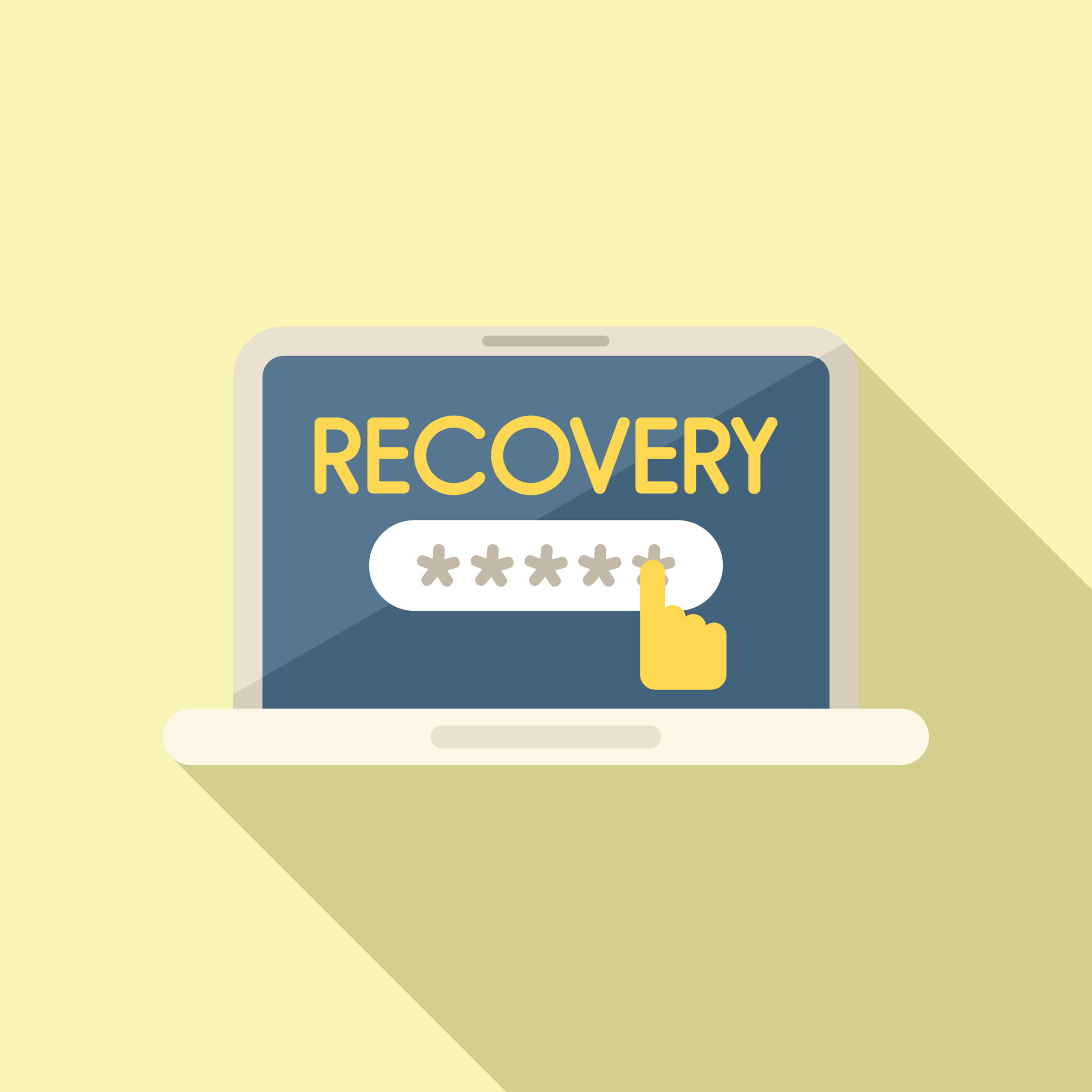 Laptop Password Recovery Icon Flat Vector Page Log 14934810 Vector Art