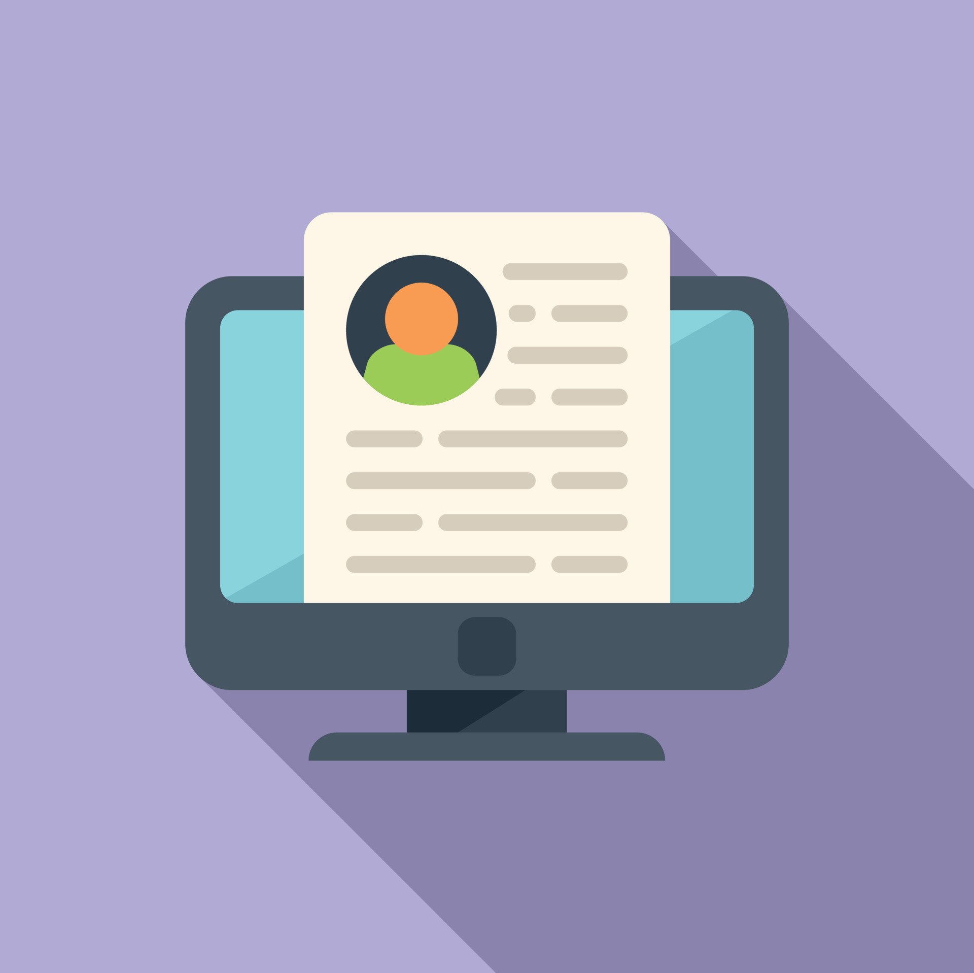 Monitor System Icon Flat Vector Platform Database 14937808 Vector Art