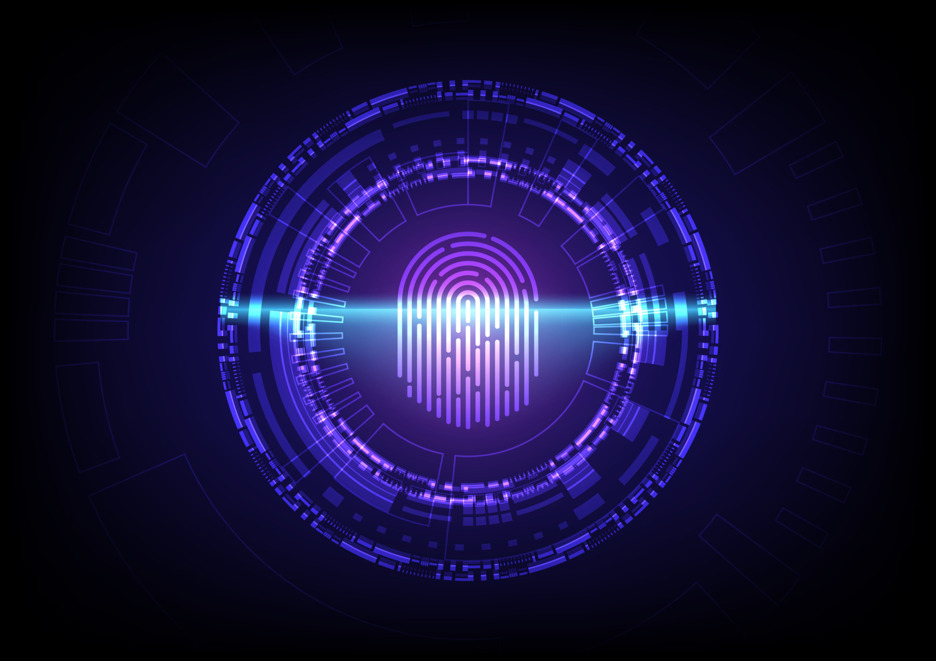 Cyber Security Fingerprint System Abstract Digital Conceptual Technology Background Computer