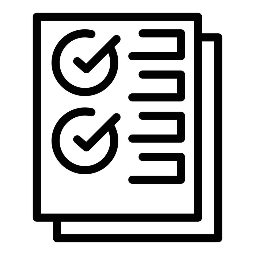 Vector De Contorno De Icono De Papel En Línea De Voto Boleta Electoral