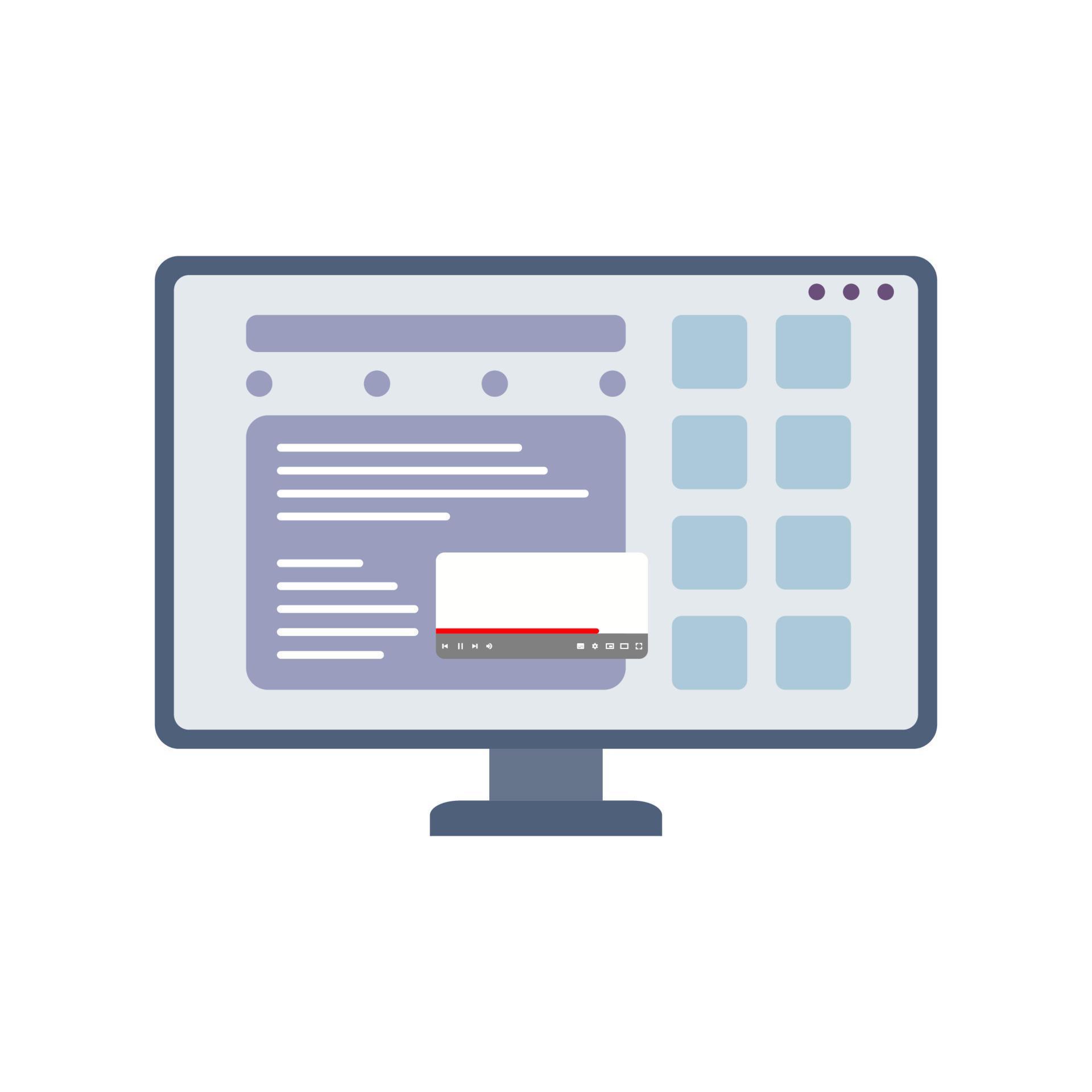 Monitor screen display with several programs running 14945925 Vector ...