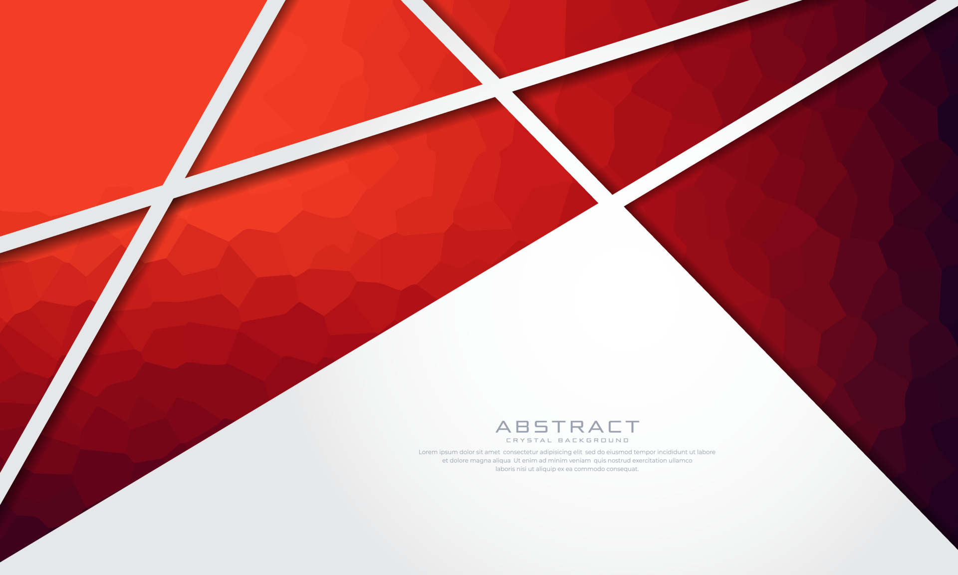 Red crystal gradient background with abstract geometric lines. Eps 10 ...