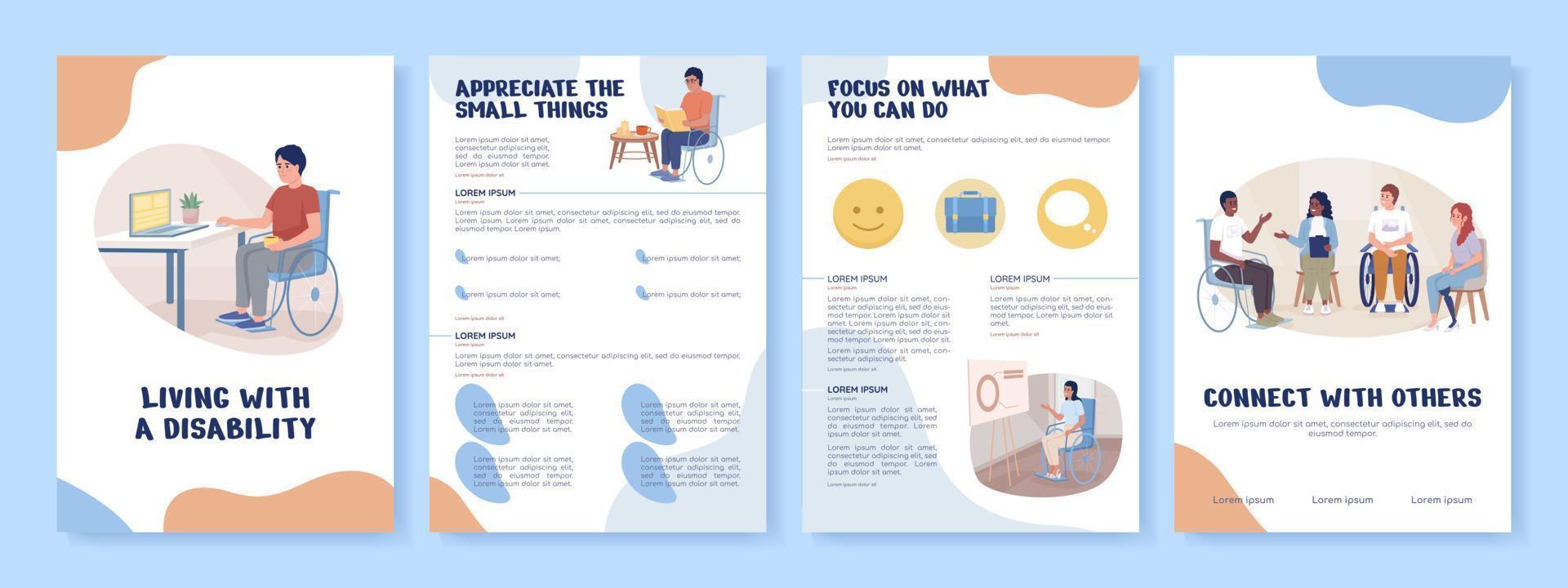 Living with disability flat vector brochure template. Booklet, leaflet ... Living with disability flat vector brochure template. Booklet, leaflet ...