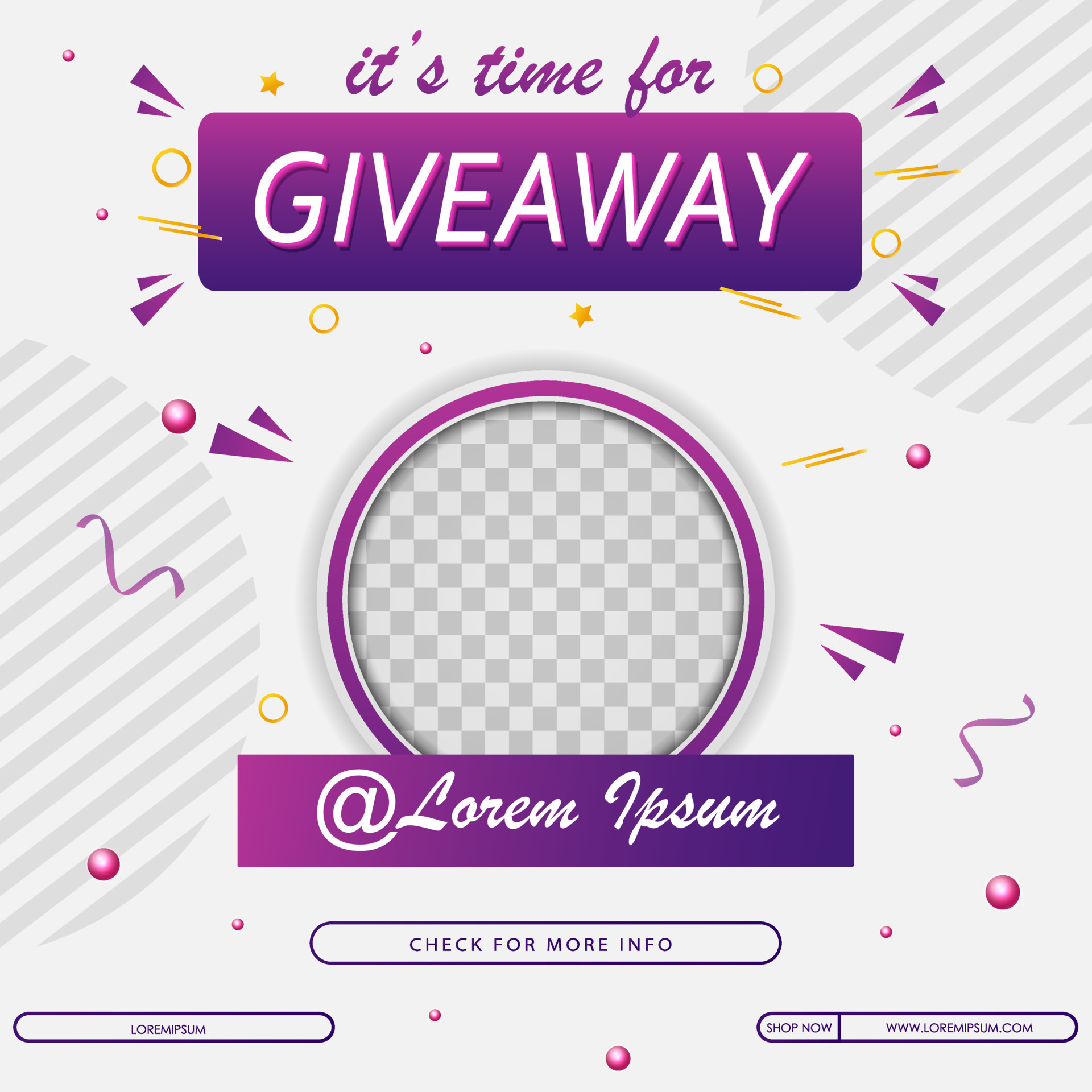 Giveaway winner announcement social media post template. Vector ... Giveaway winner announcement social media post template. Vector ...