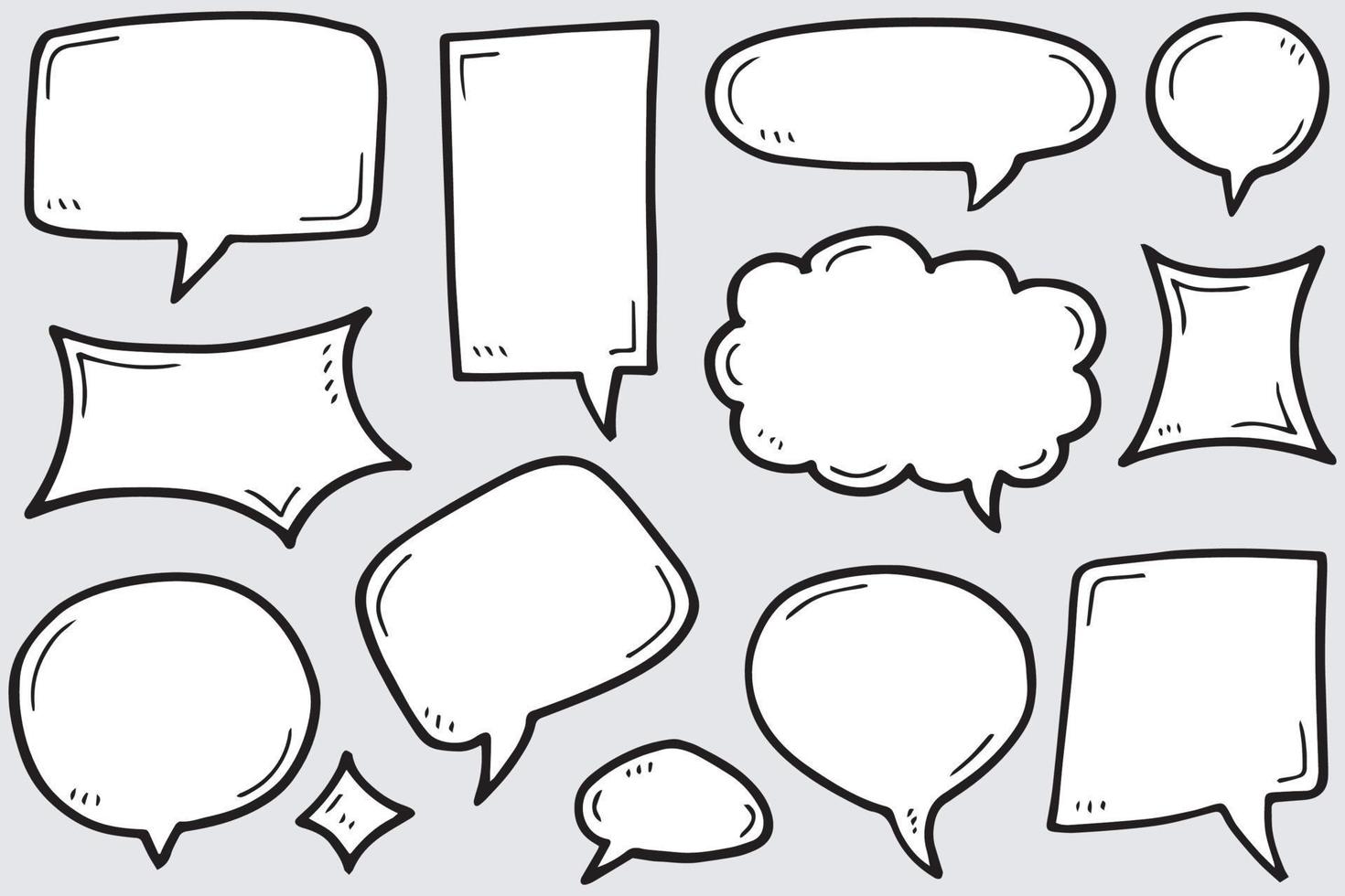 Hand Drawn Set Of Speech Bubbles Isolated Doodle Set Element Vector