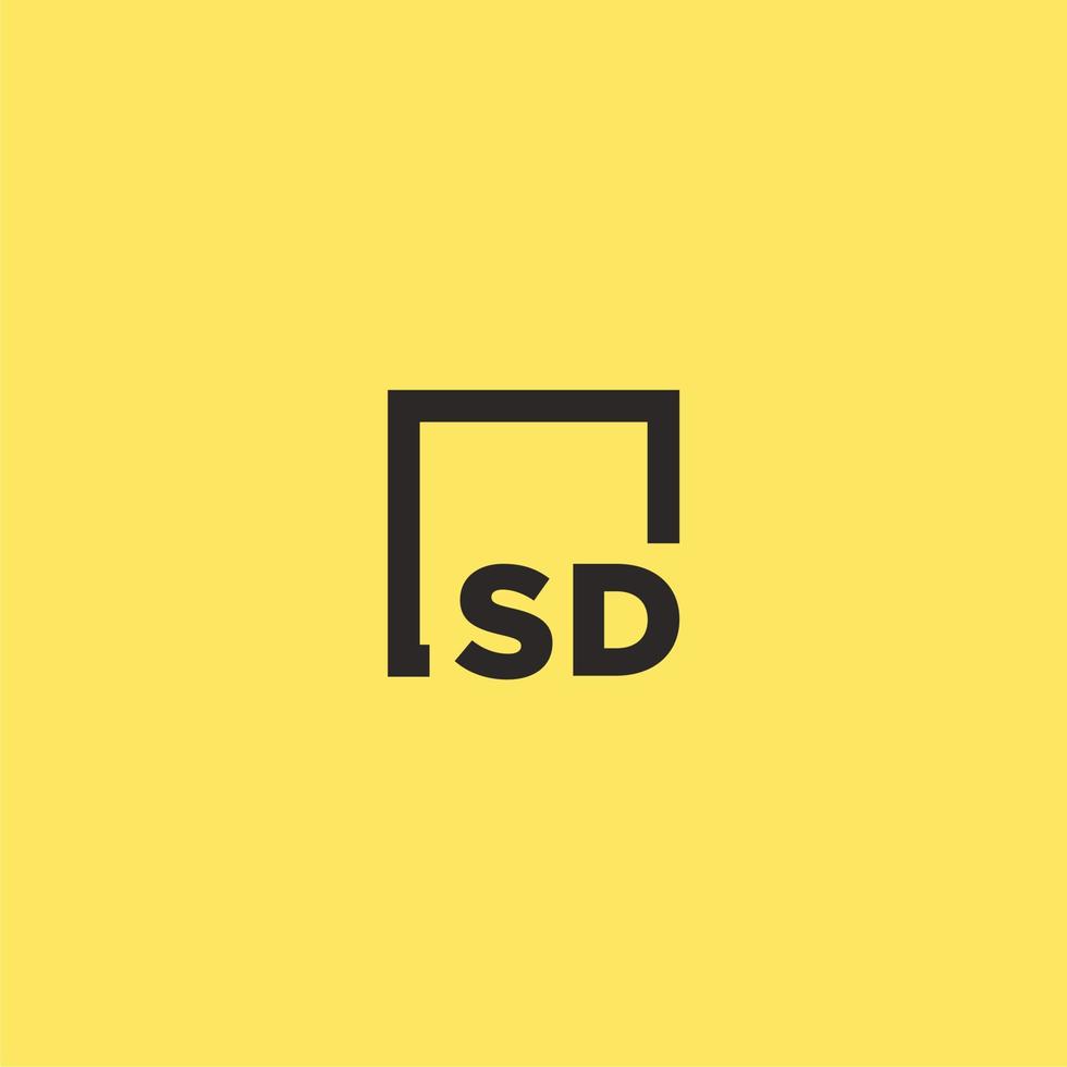 logotipo de monograma inicial sd con diseño de estilo cuadrado 14957210 ... logotipo de monograma inicial sd con diseño de estilo cuadrado 14957210 ...