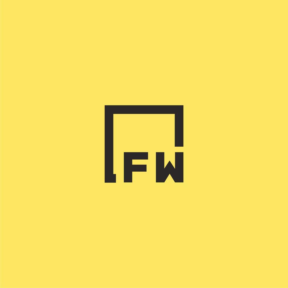 FW initial monogram logo with square style design 14957233 Vector Art at Vecteezy