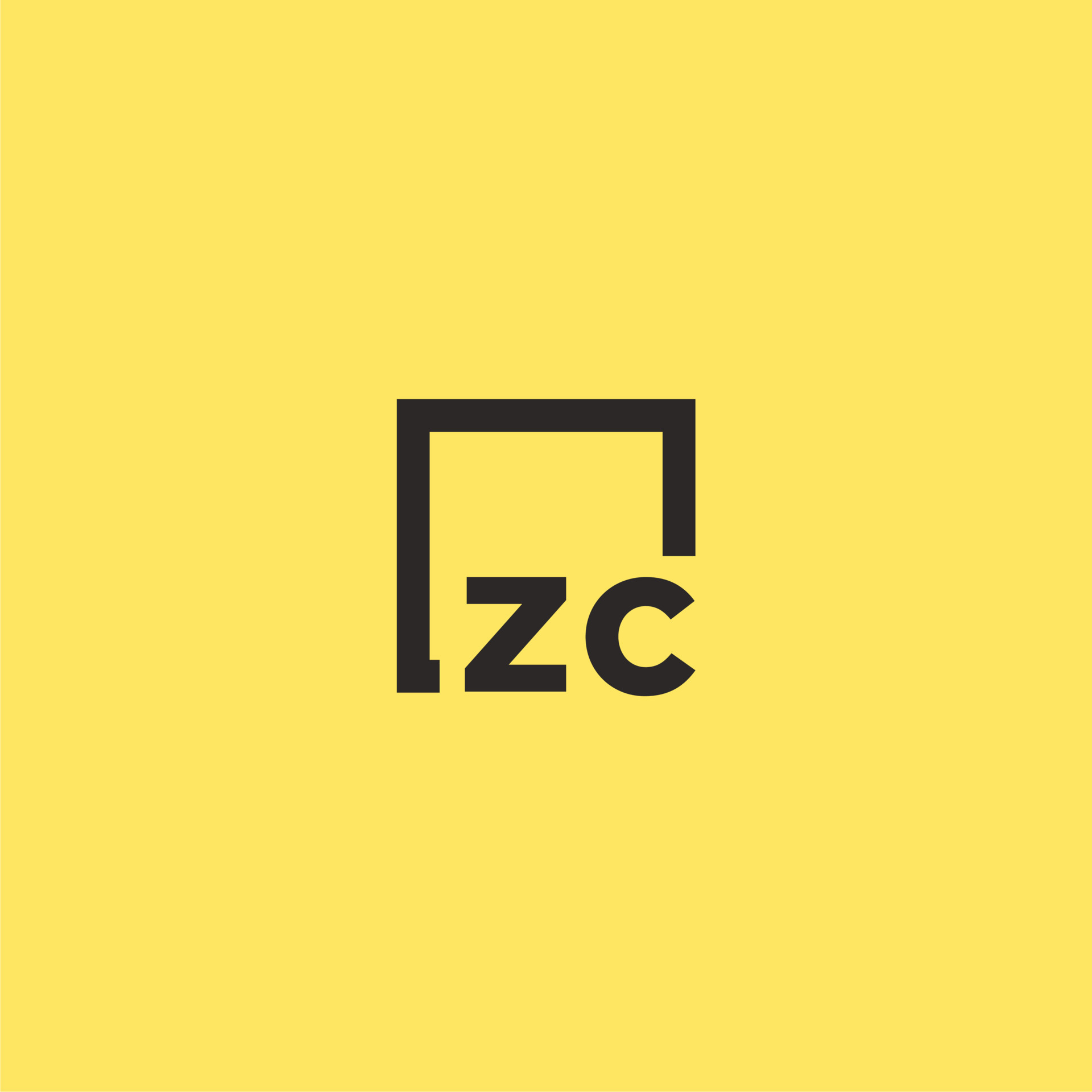 ZC initial monogram logo with square style design 14957368 Vector Art at Vecteezy