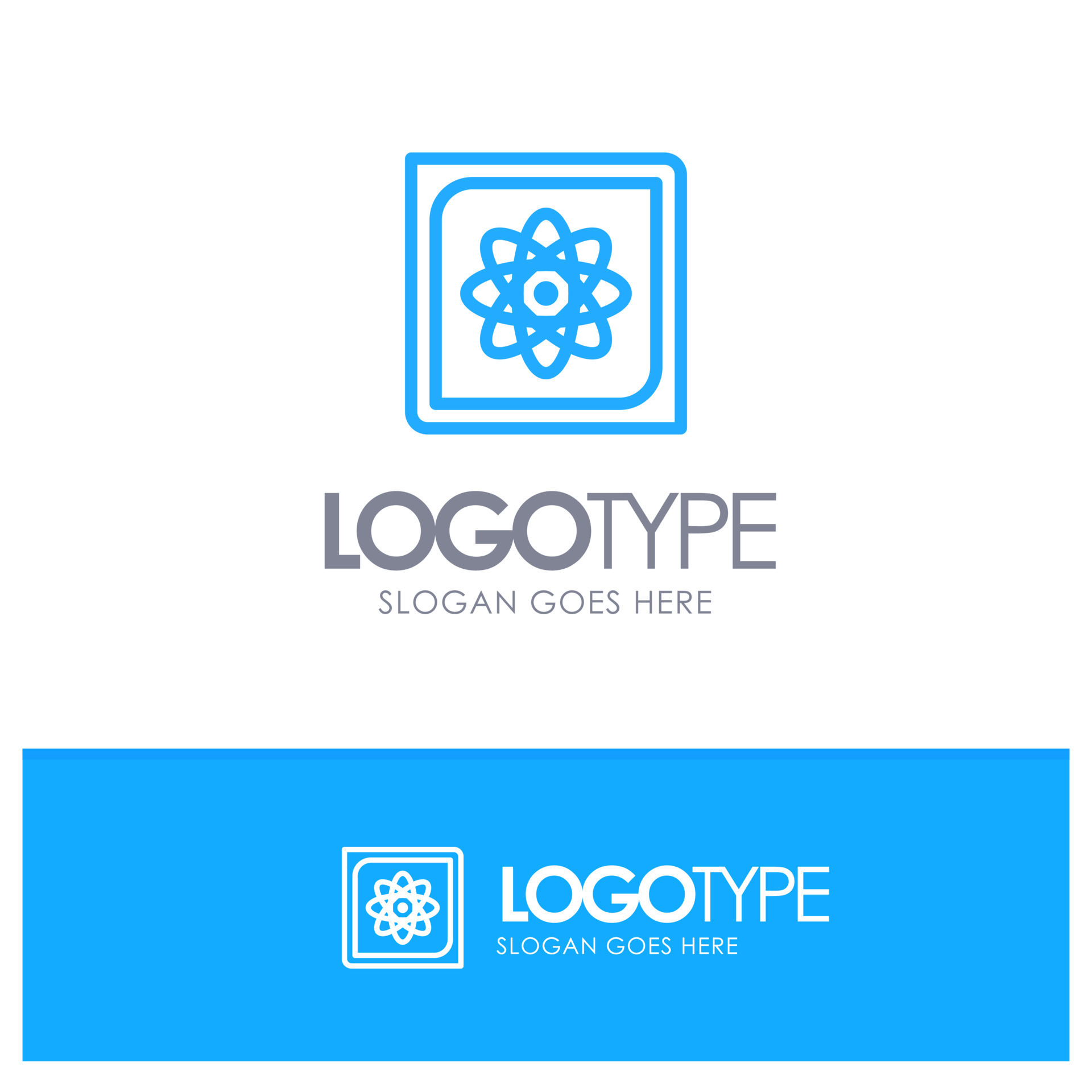 Computation Computer Computing Data Future Blue Outline Logo With Place