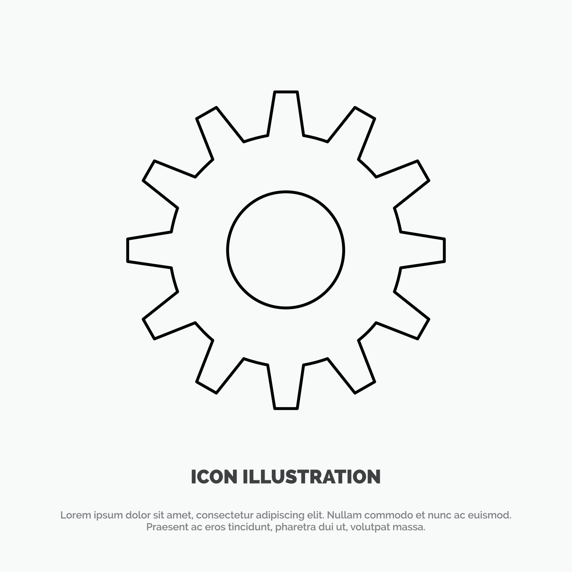 Cogs Gear Setting Line Icon Vector 14958700 Vector Art At Vecteezy