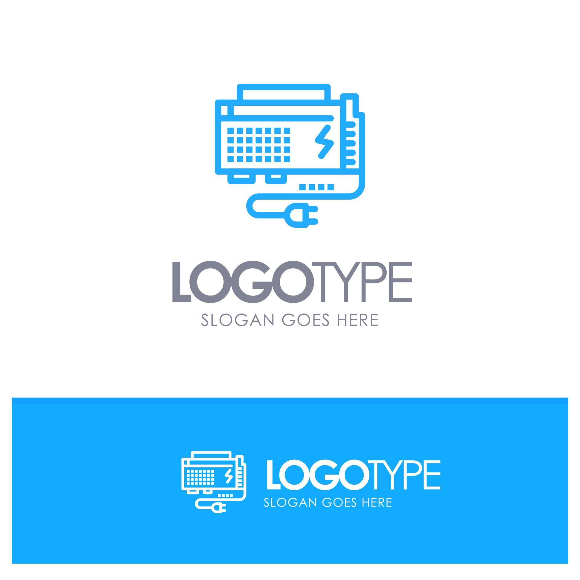 Apc Battery Computer Power Source Blue outLine Logo with place for tagline 14958830 Vector Art ...