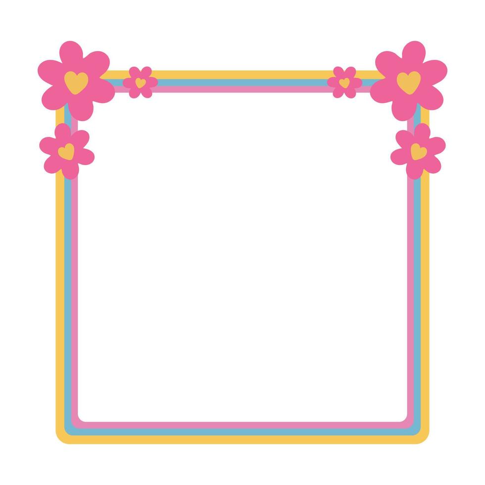 marco de color con flores. marco de dibujos animados de vector con ... marco de color con flores. marco de dibujos animados de vector con ...