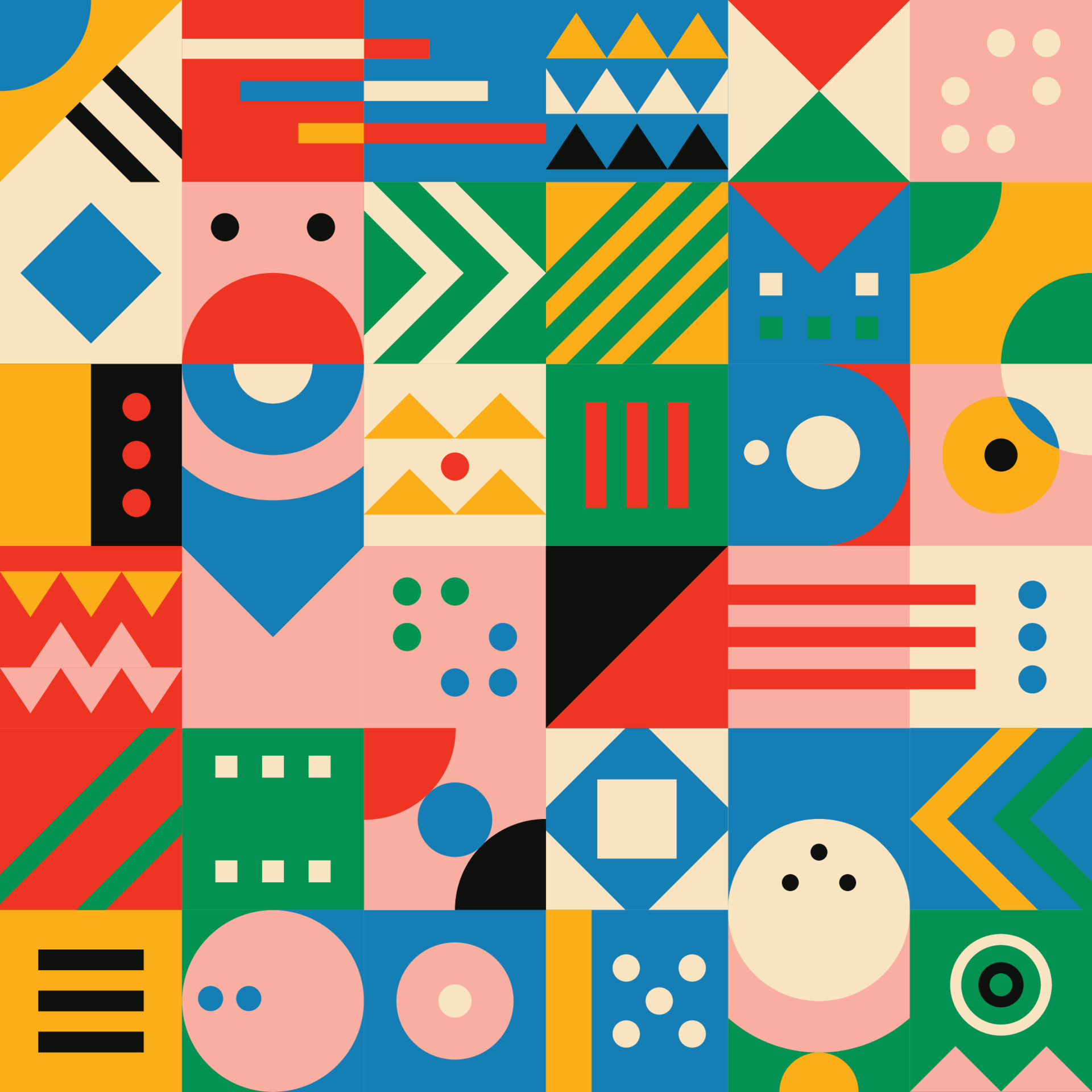 Geometric Modern Art Seamless Pattern Flat Design 14960768 Vector Art ...