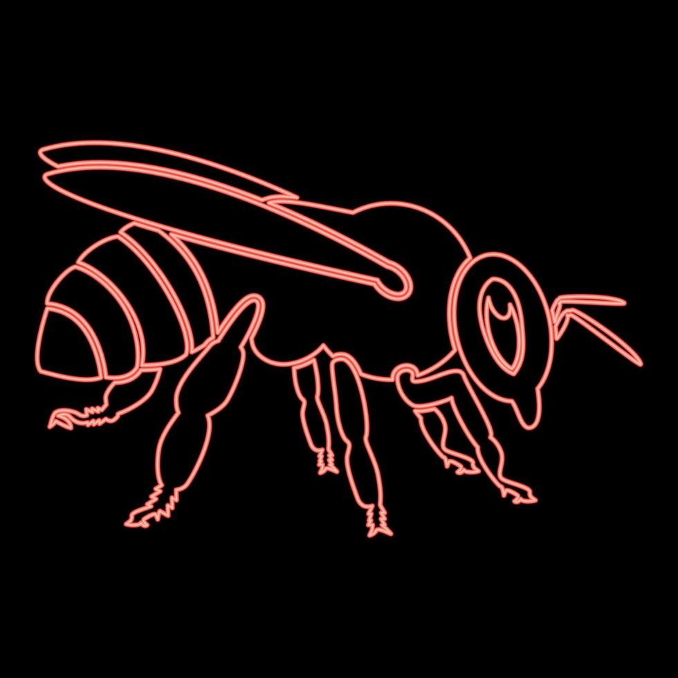 Neon bee red color vector illustration image flat style 14967033 Vector Art at Vecteezy