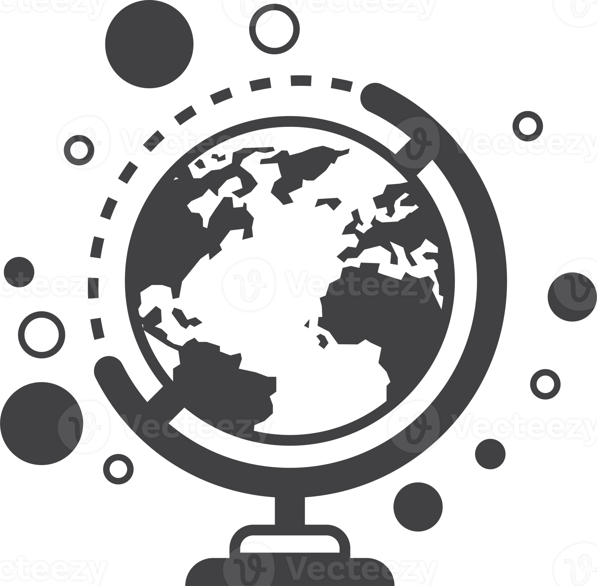 Globe Model Illustration In Minimal Style 14967112 Png