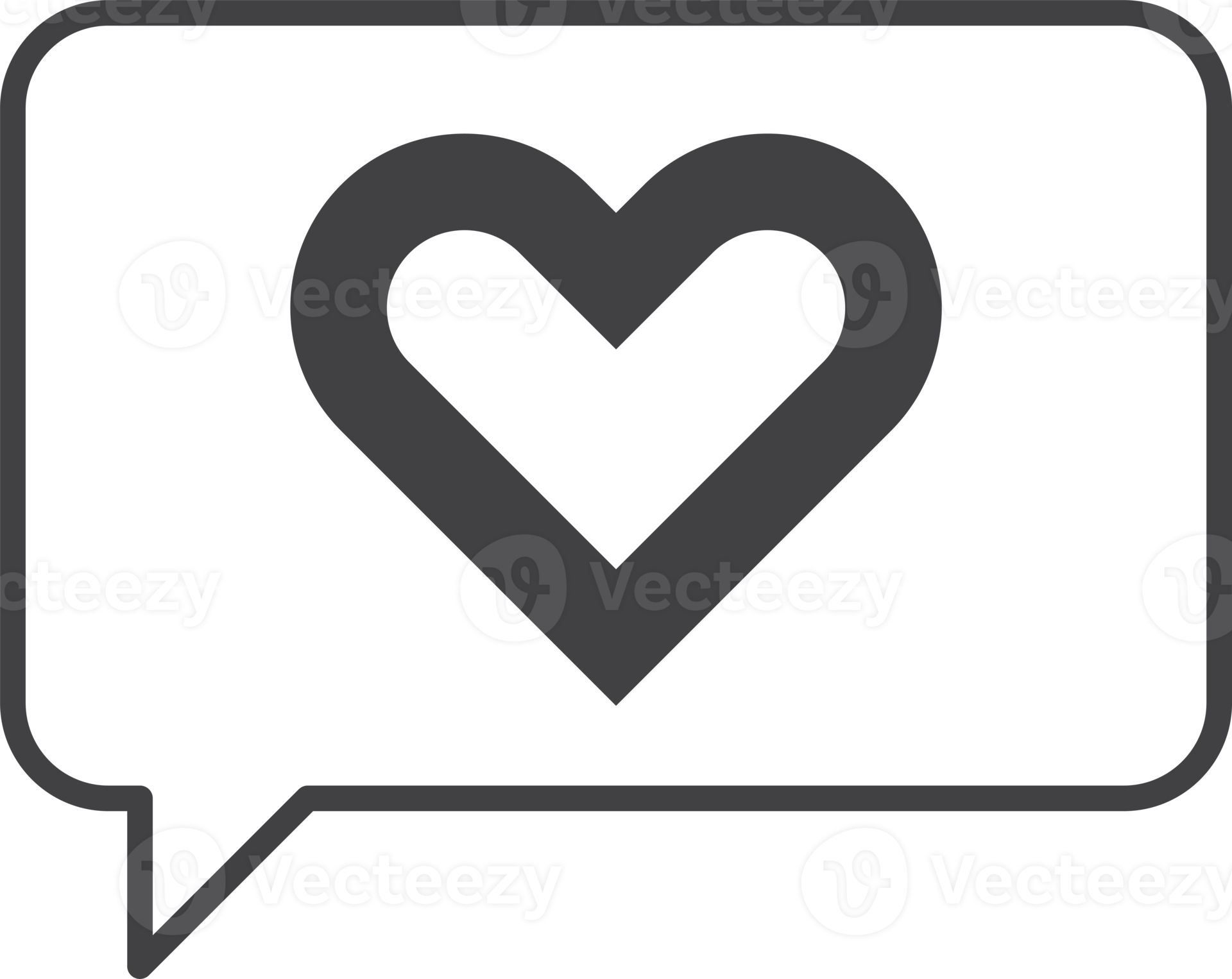 heart on text box illustration in minimal style 14967392 PNG