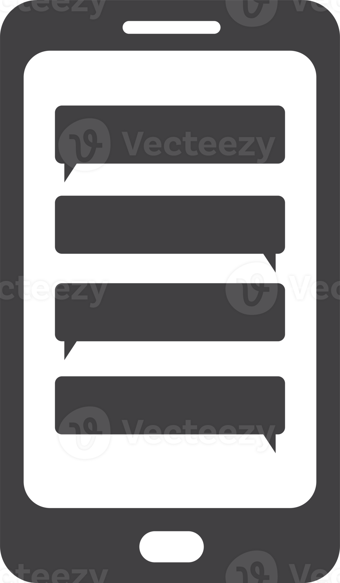 Smartphone and text box illustration in minimal style 14967413 PNG