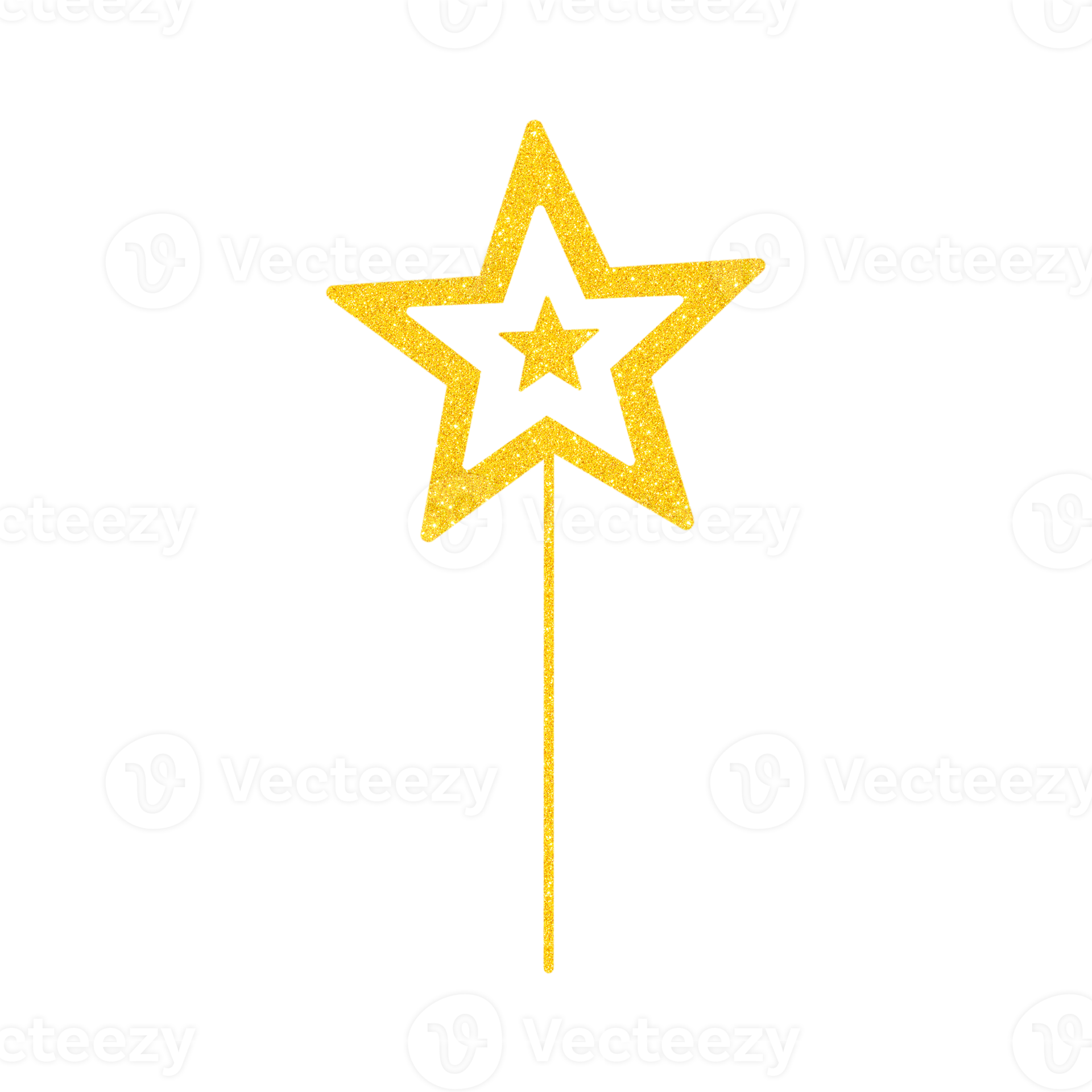 Free Yellow Glitter Star Stick 14967478 PNG with Transparent Background