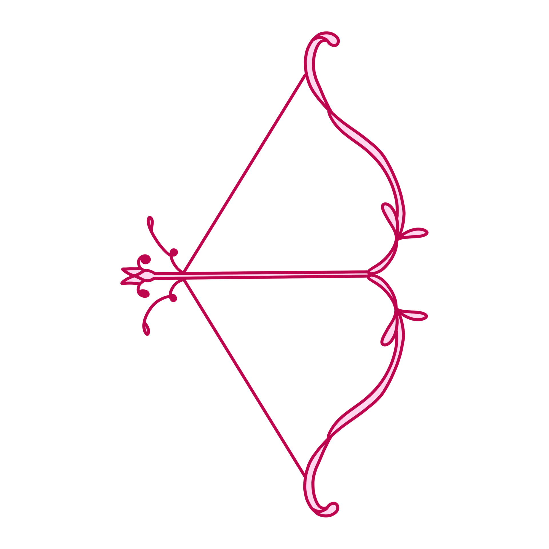 Elegant Pink Bow And Arrow Hand Drawn 14967592 Png