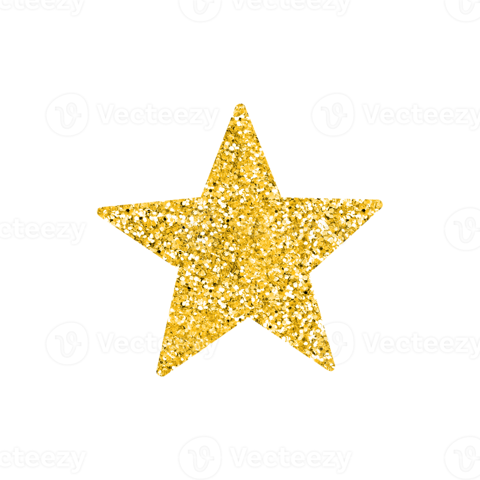 Yellow Glitter Star 14967598 PNG