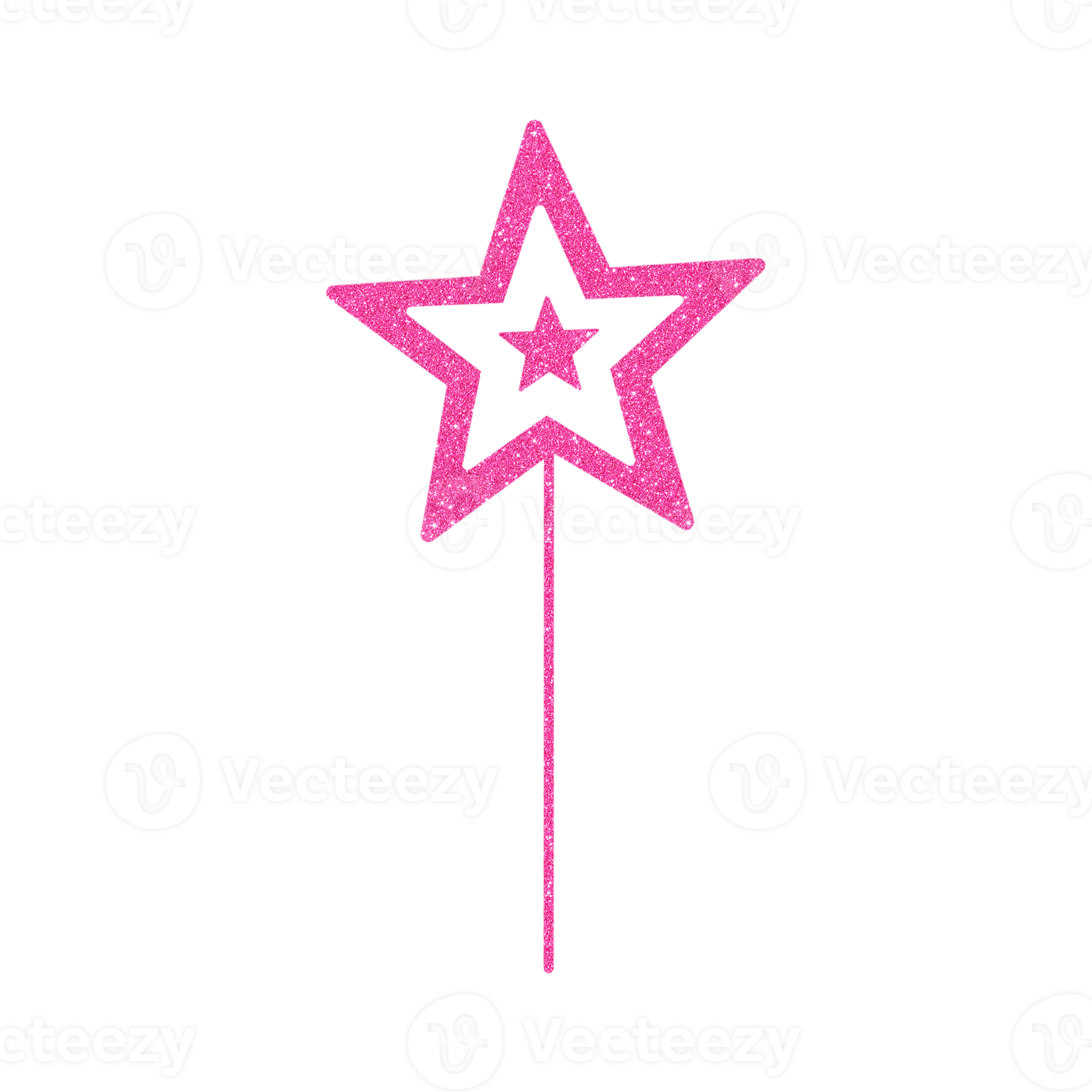 Hot Pink Glitter Star Stick 14967950 Png