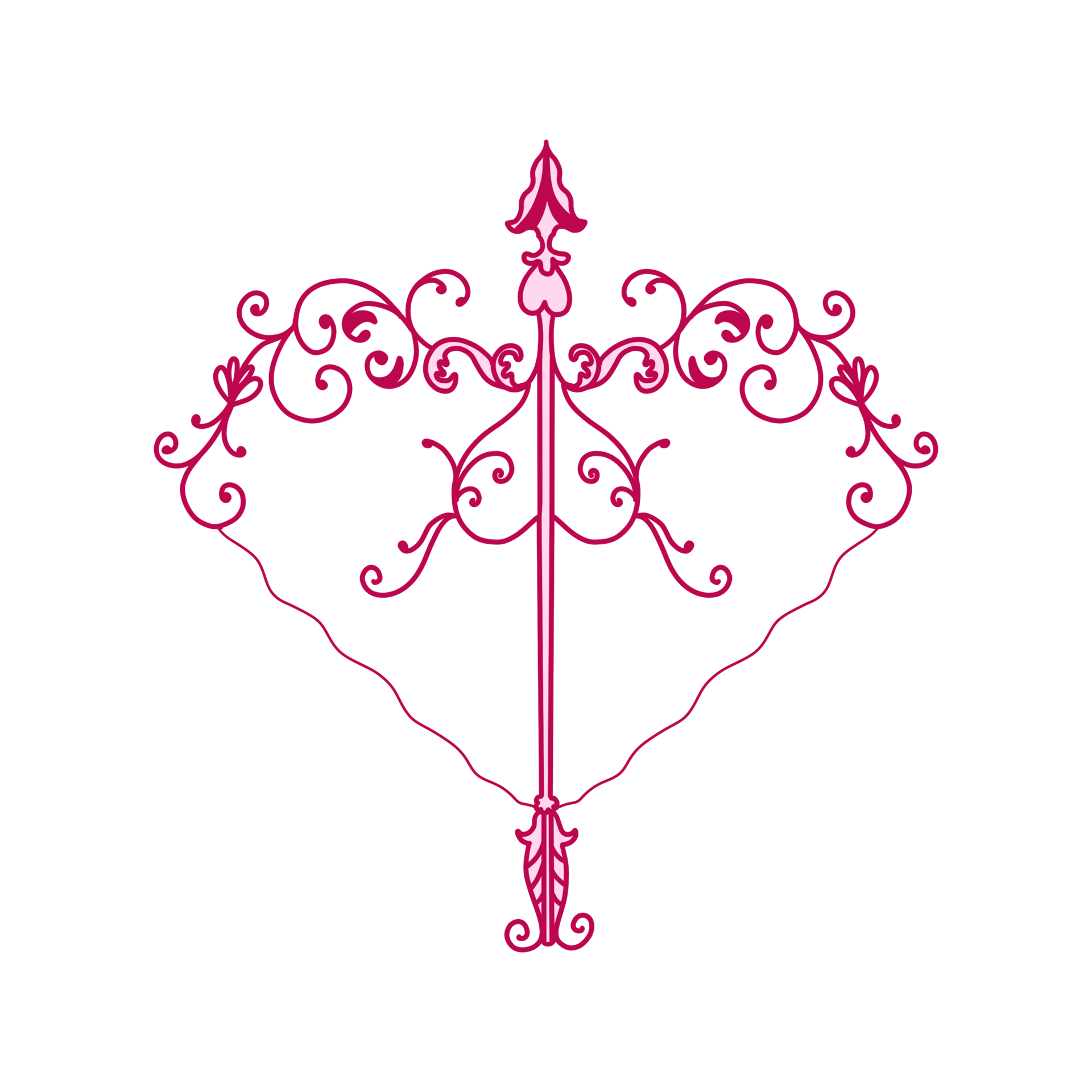 Elegante Arco Rosa Y Flecha Dibujado A Mano 14968348 Png