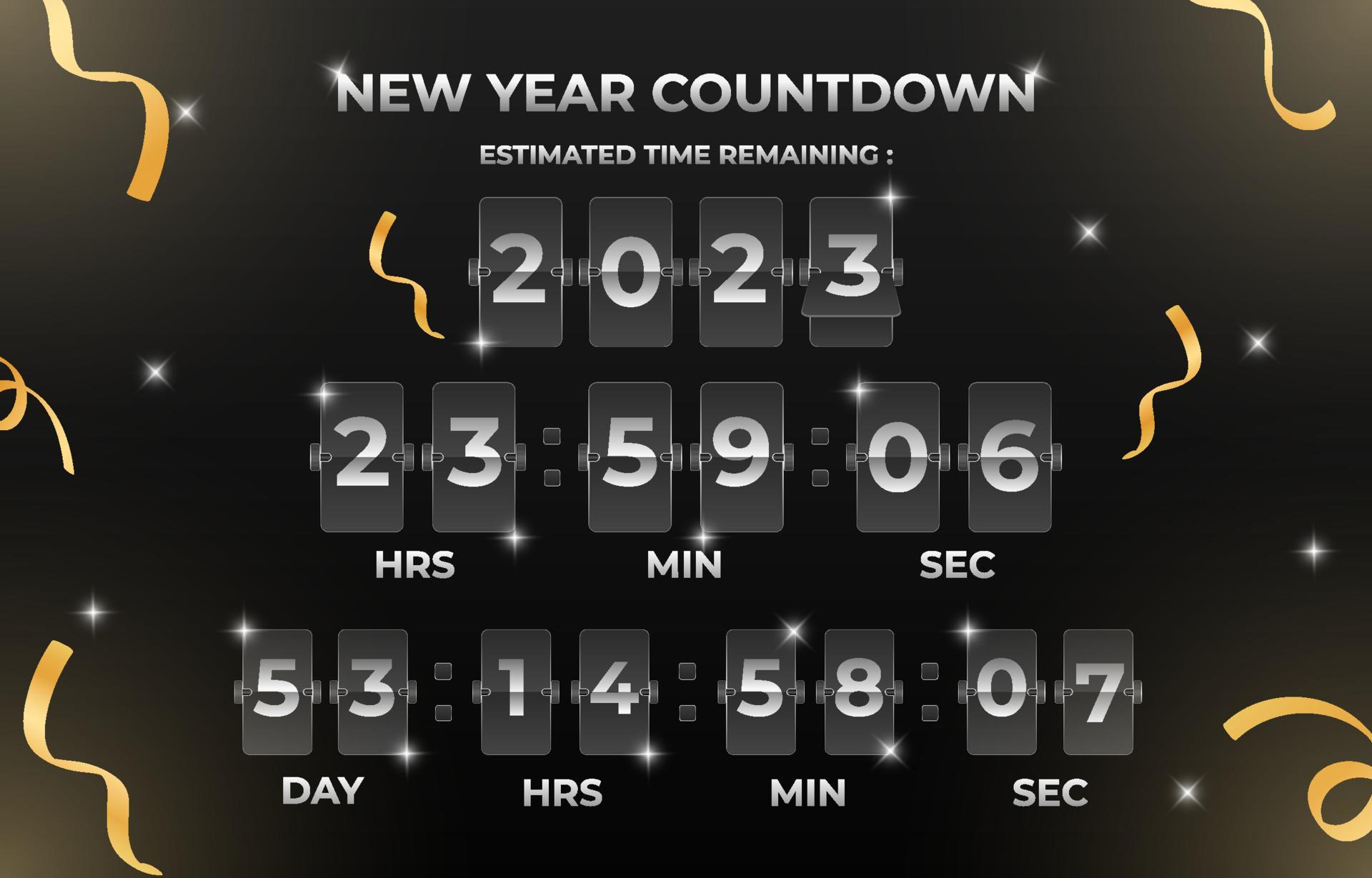 New Year Countdown Clock Template 14970937 Vector Art at Vecteezy