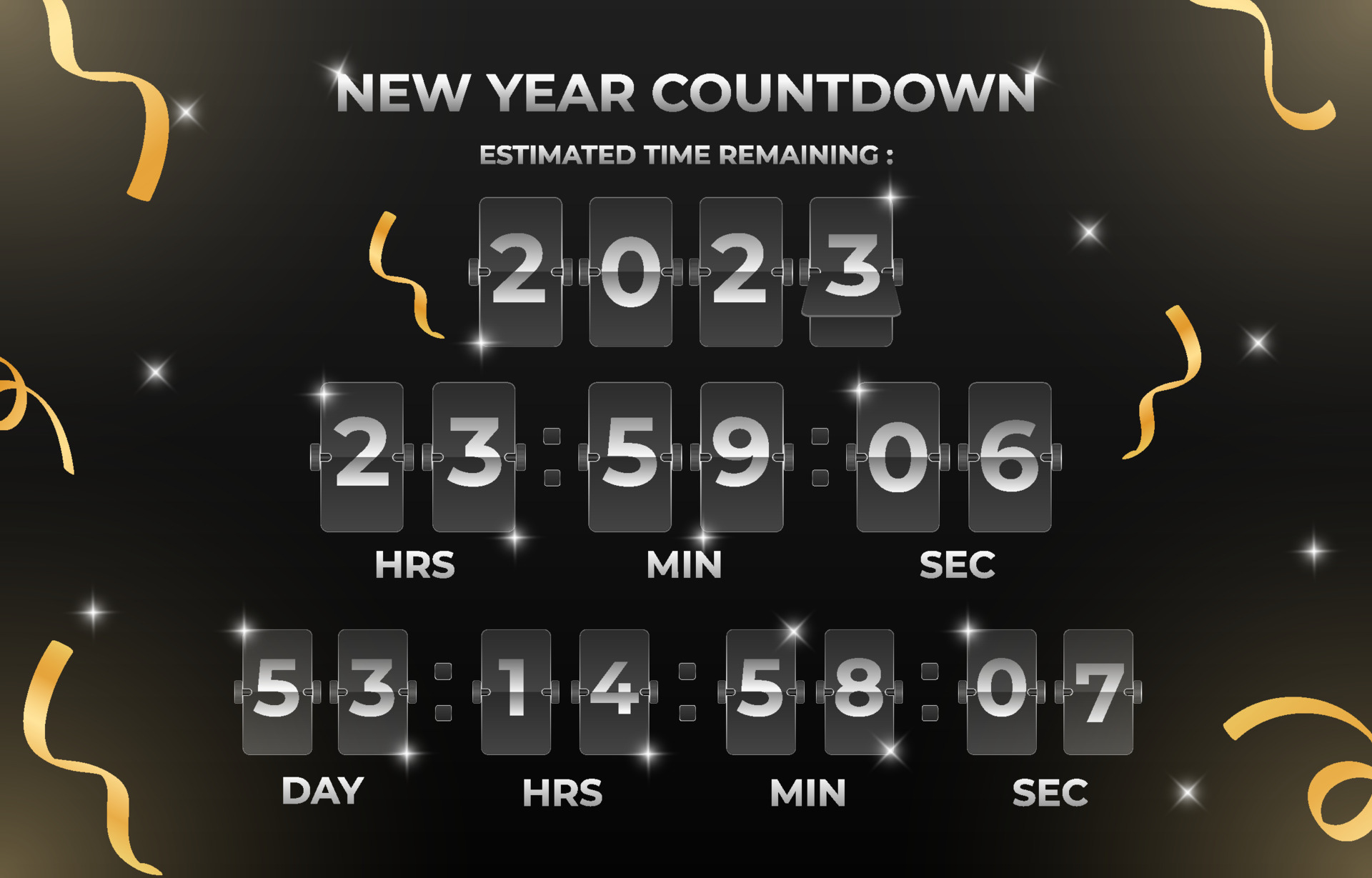 New Year Countdown Clock Template 14970937 Vector Art at Vecteezy