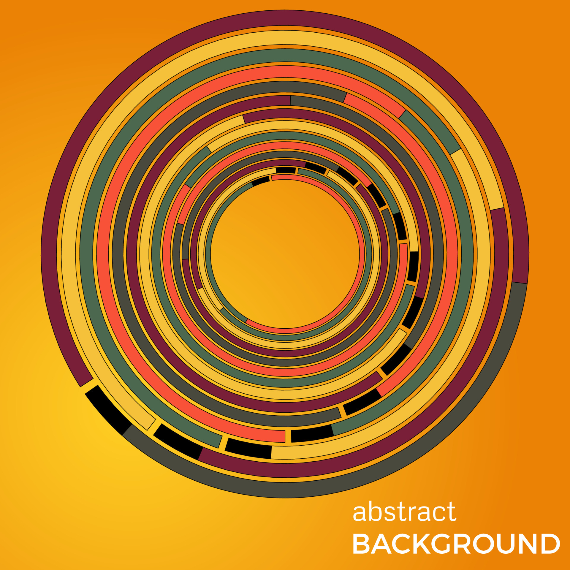 Beautiful light circles on a yellow background. Abstract flash light ...