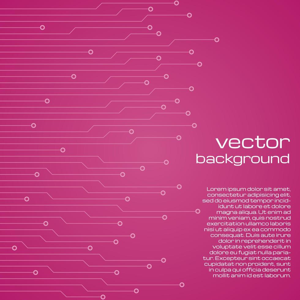 Abstract Technological Pink Background With Elements Of The Microchip Circuit Board Background