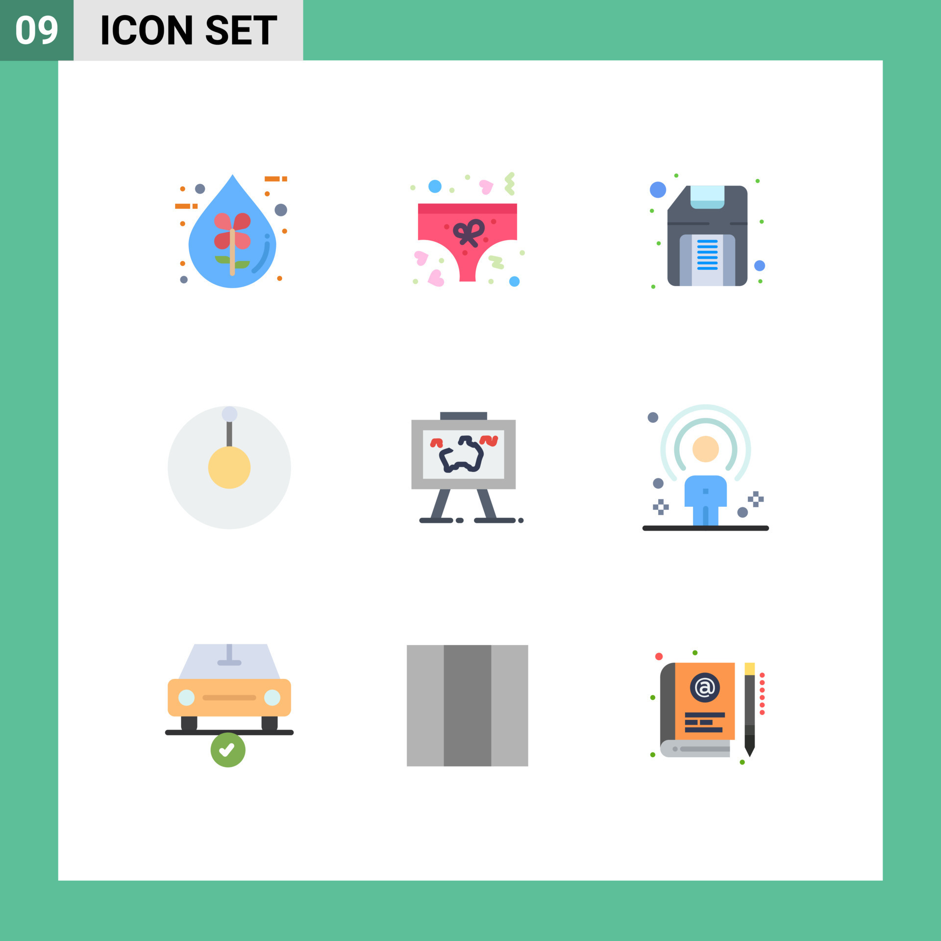 Set Of 9 Modern Ui Icons Symbols Signs For Hang Presentation Underwear Zenith Hardware Editable