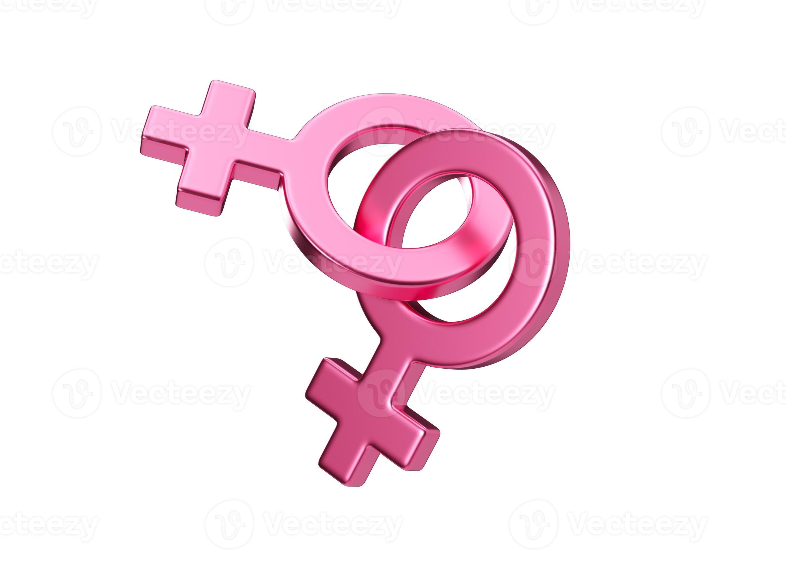 Two Female Sex Symbols Isolated On White Background Venus Symbol For
