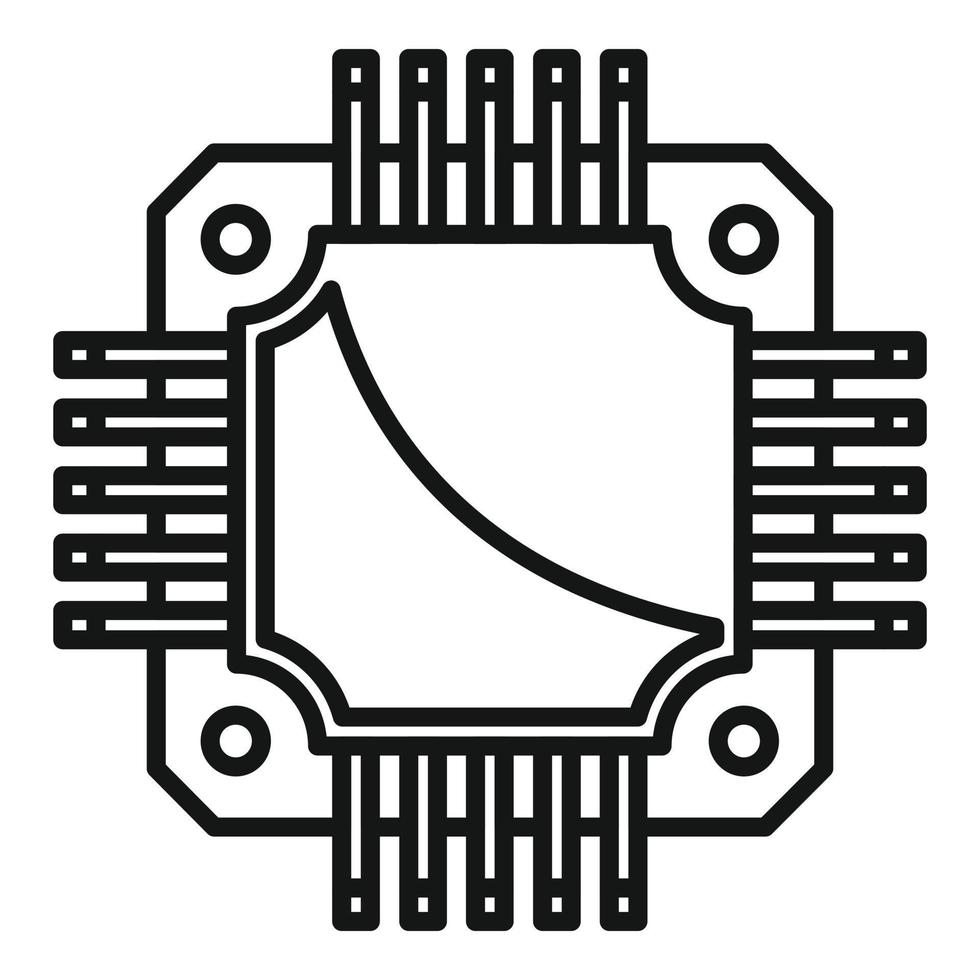 Board Cpu Icon Outline Vector Digital Microchip 14987207 Vector Art At