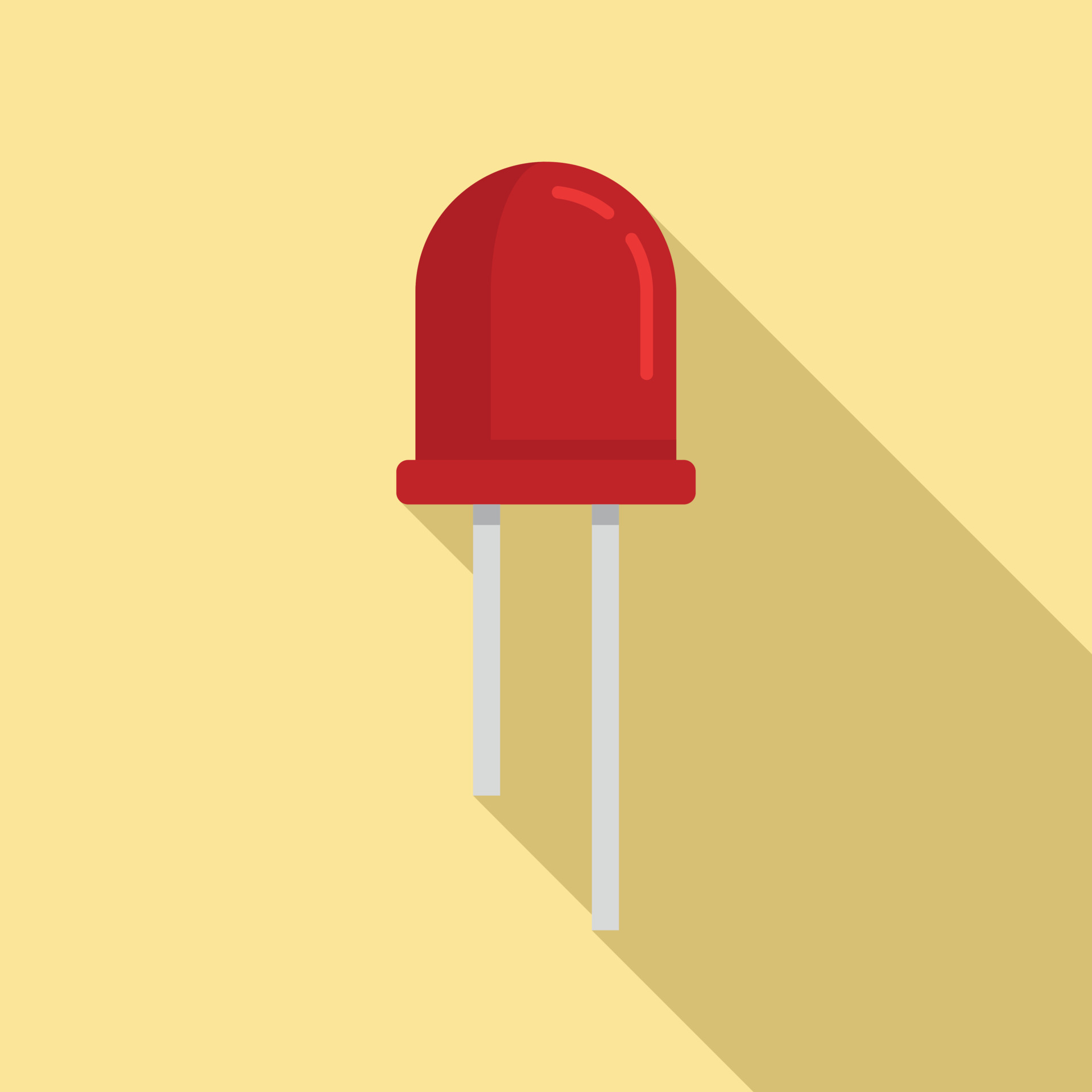 Energy diode icon flat vector. Light semiconductor 14987720 Vector Art ...