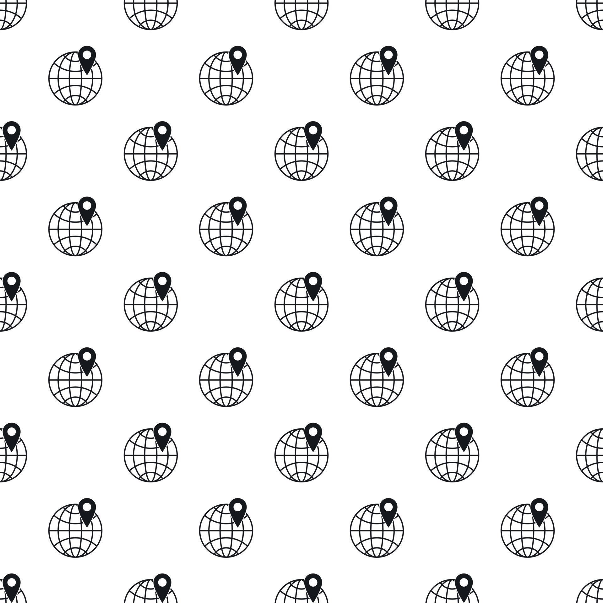 Globe and map pointer pattern, simple style 14987929 Vector Art at Vecteezy