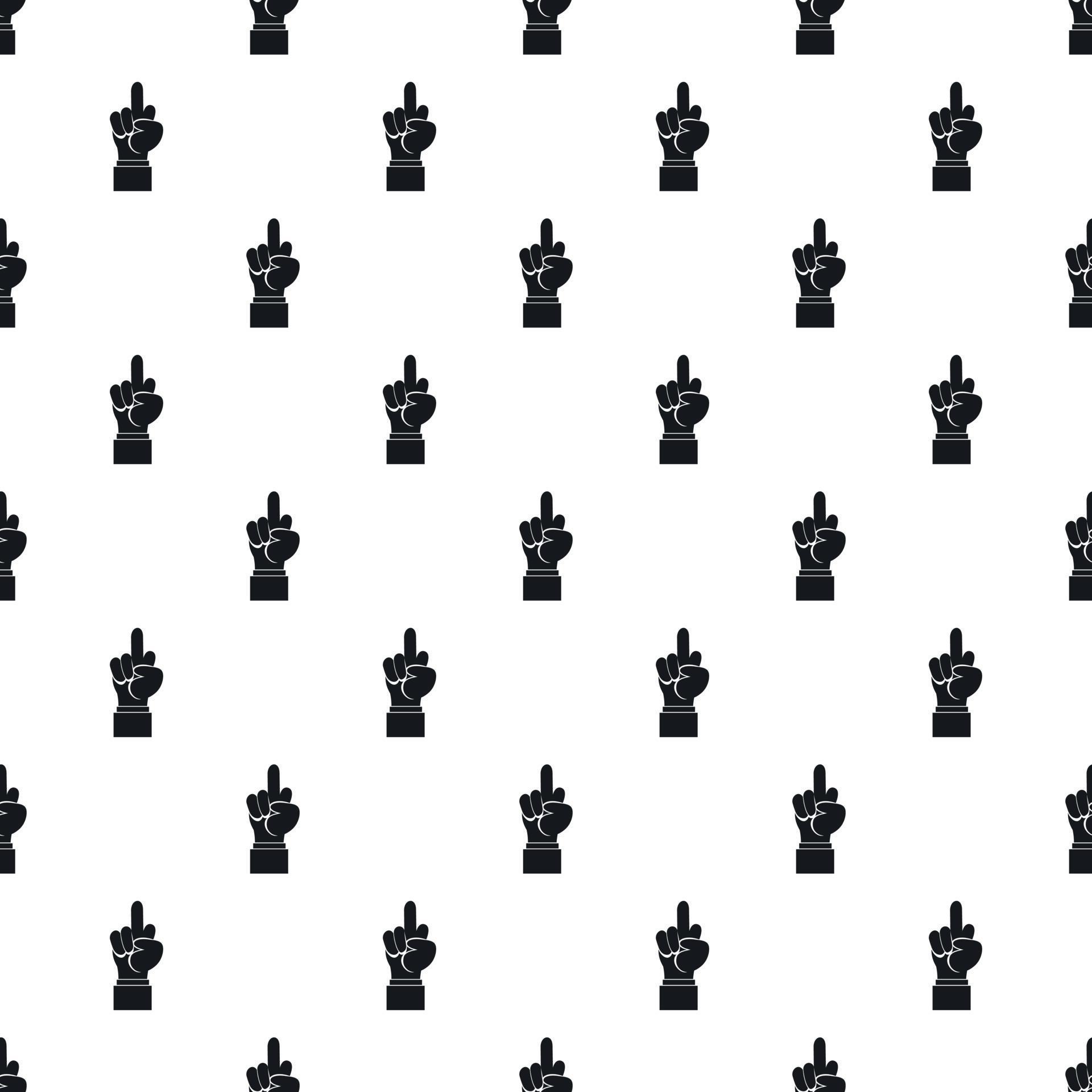 Gesture with middle finger pattern, simple style 14988165 Vector Art at ...