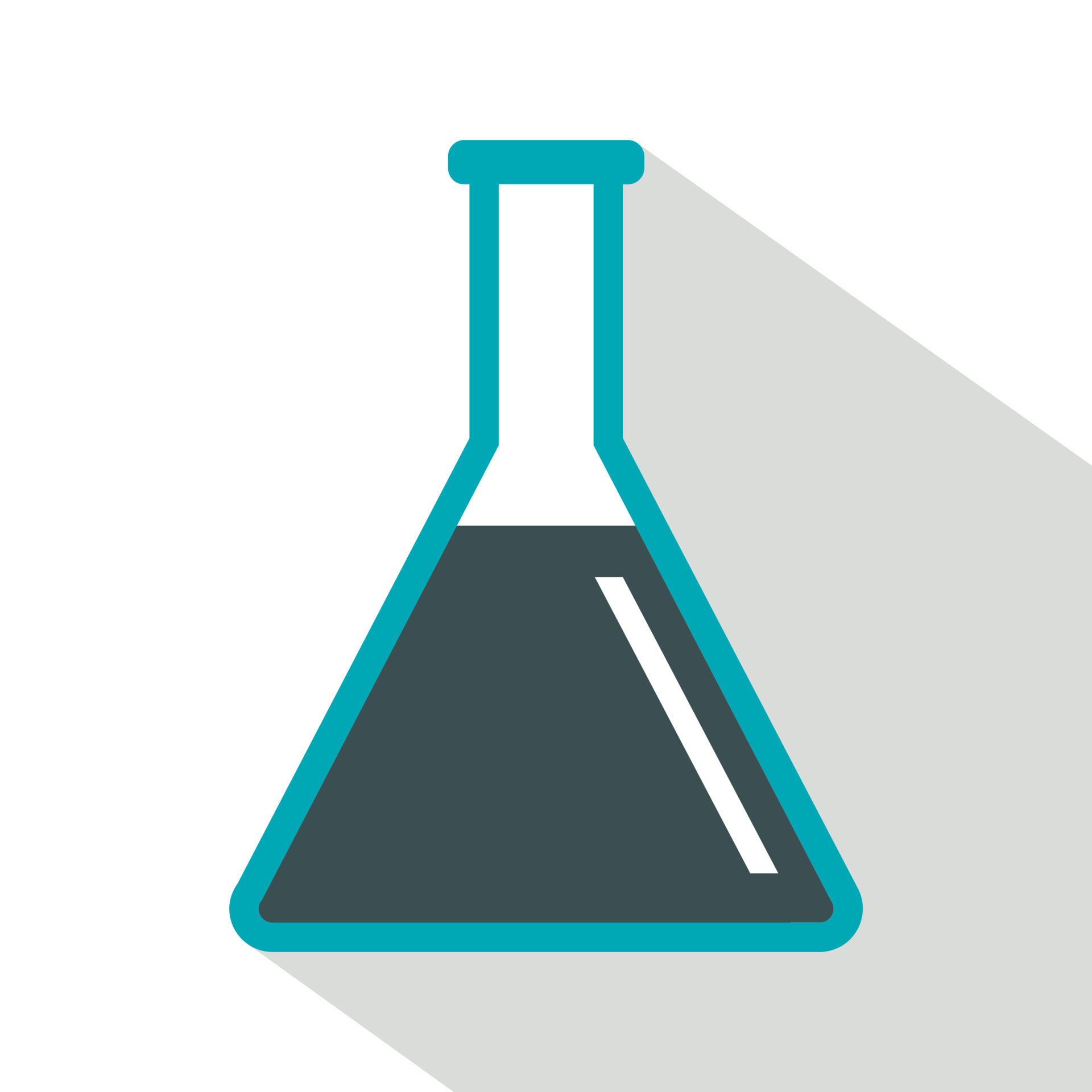 Conical flask test tube with oil icon, flat style 14988313 Vector Art ...
