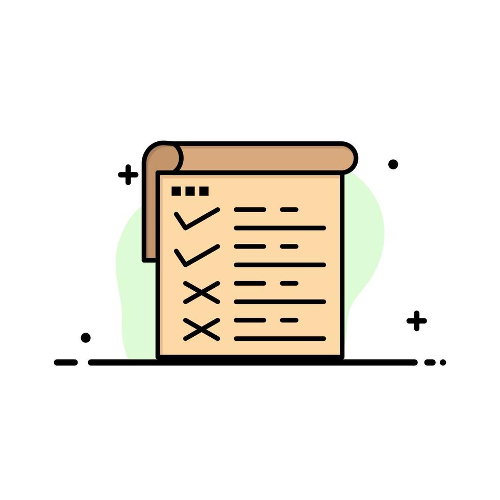 Checklist Testing Report Qa Business Flat Line Filled Icon Vector